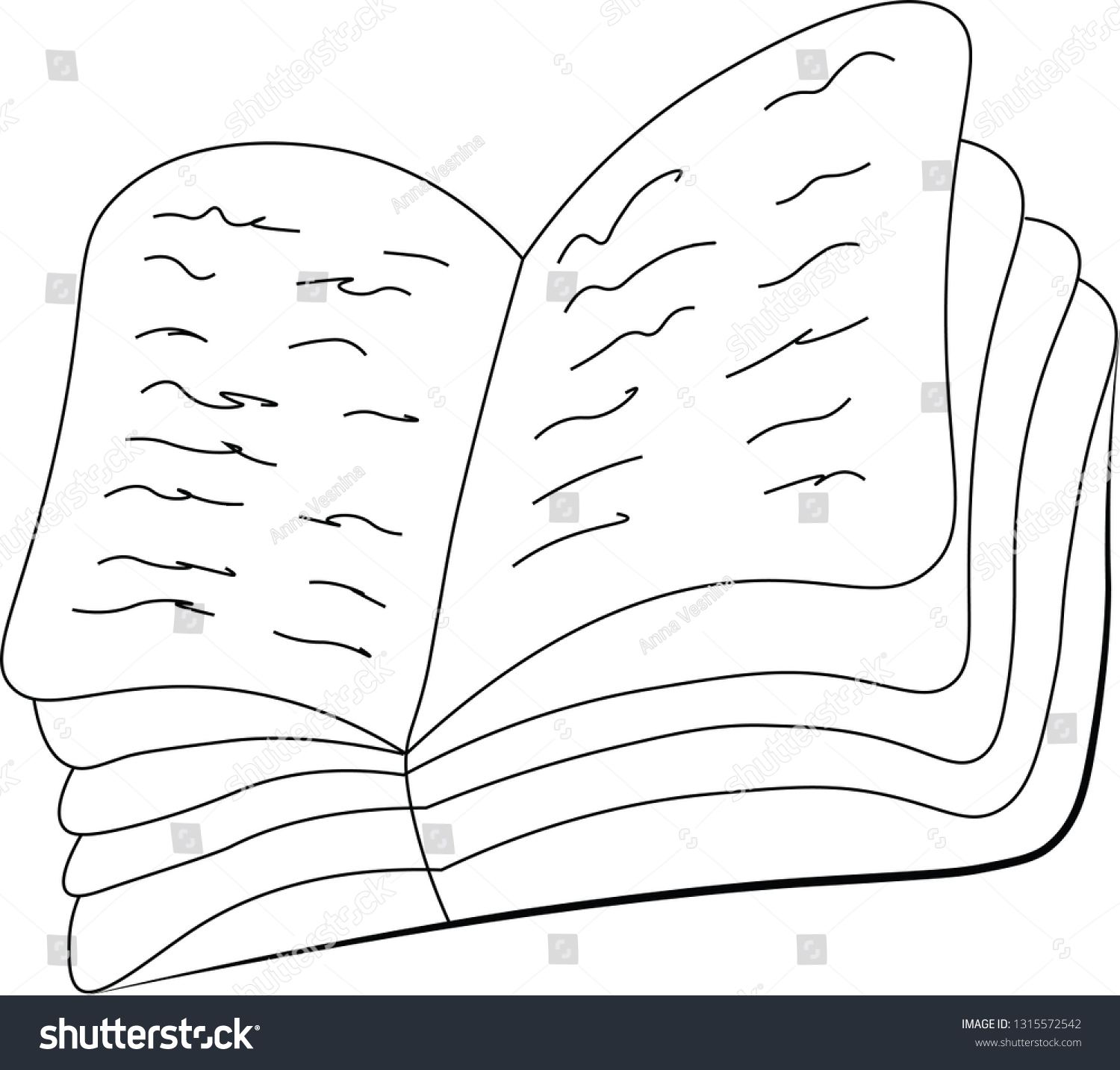 Book Sketch Vector Illustration Stock Vector (Royalty Free) 1315572542