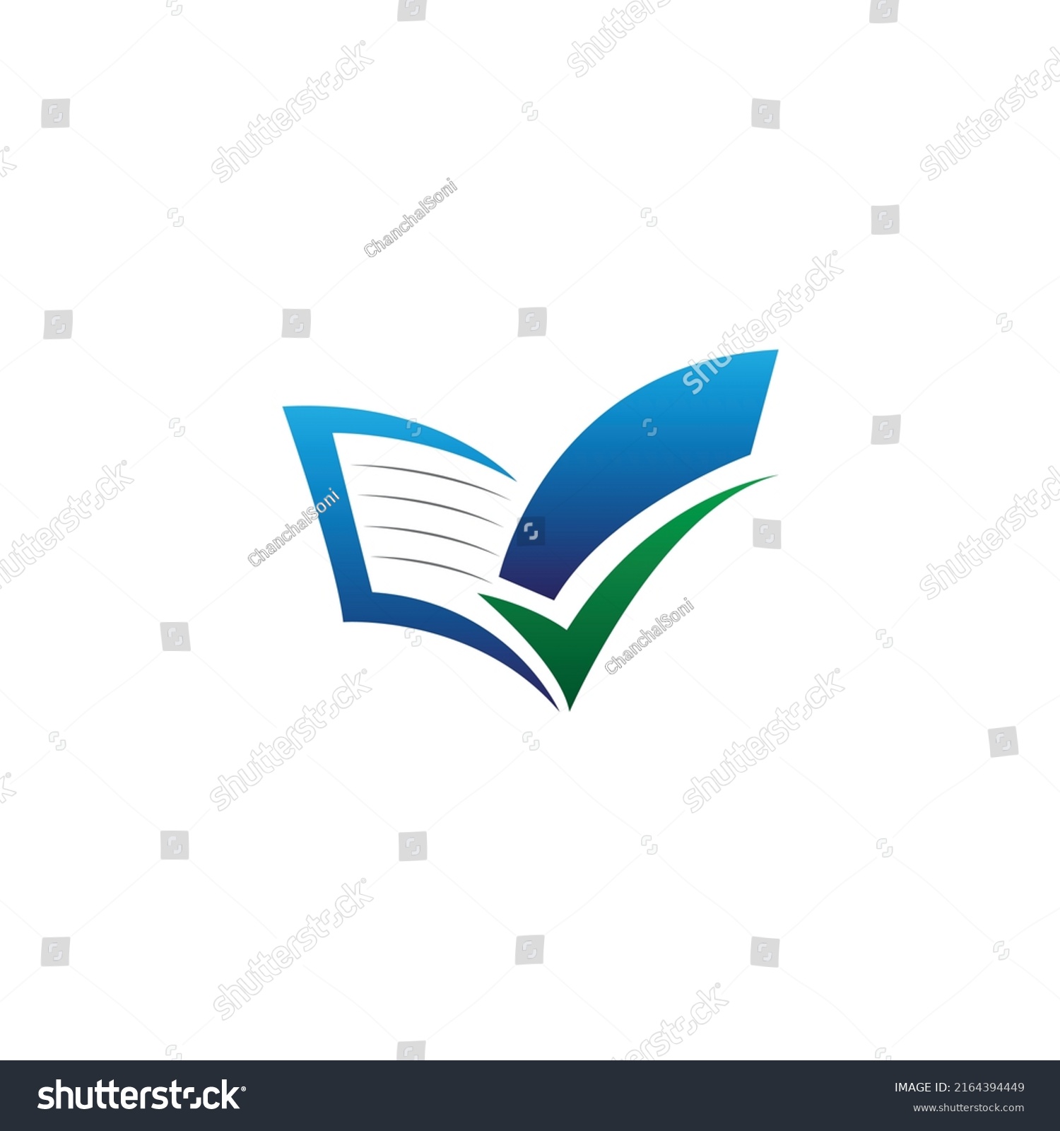 Book Check Mark Logo Stock Vector (Royalty Free) 2164394449 | Shutterstock