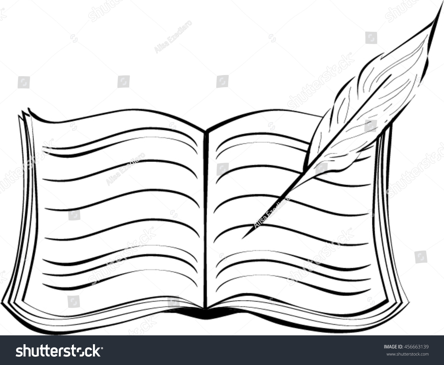 Book Pen Vector Icon Stock Vector (Royalty Free) 456663139