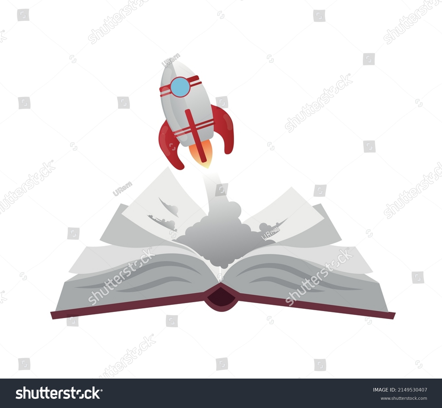 Book Rocket Design Vector Template Stock Vector (Royalty Free ...