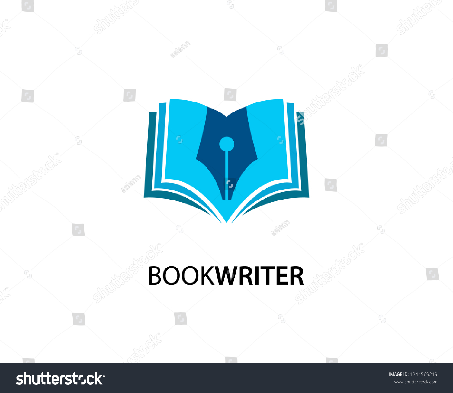 Book Writer Logo Template Design Vector Stock Vector (Royalty Free ...