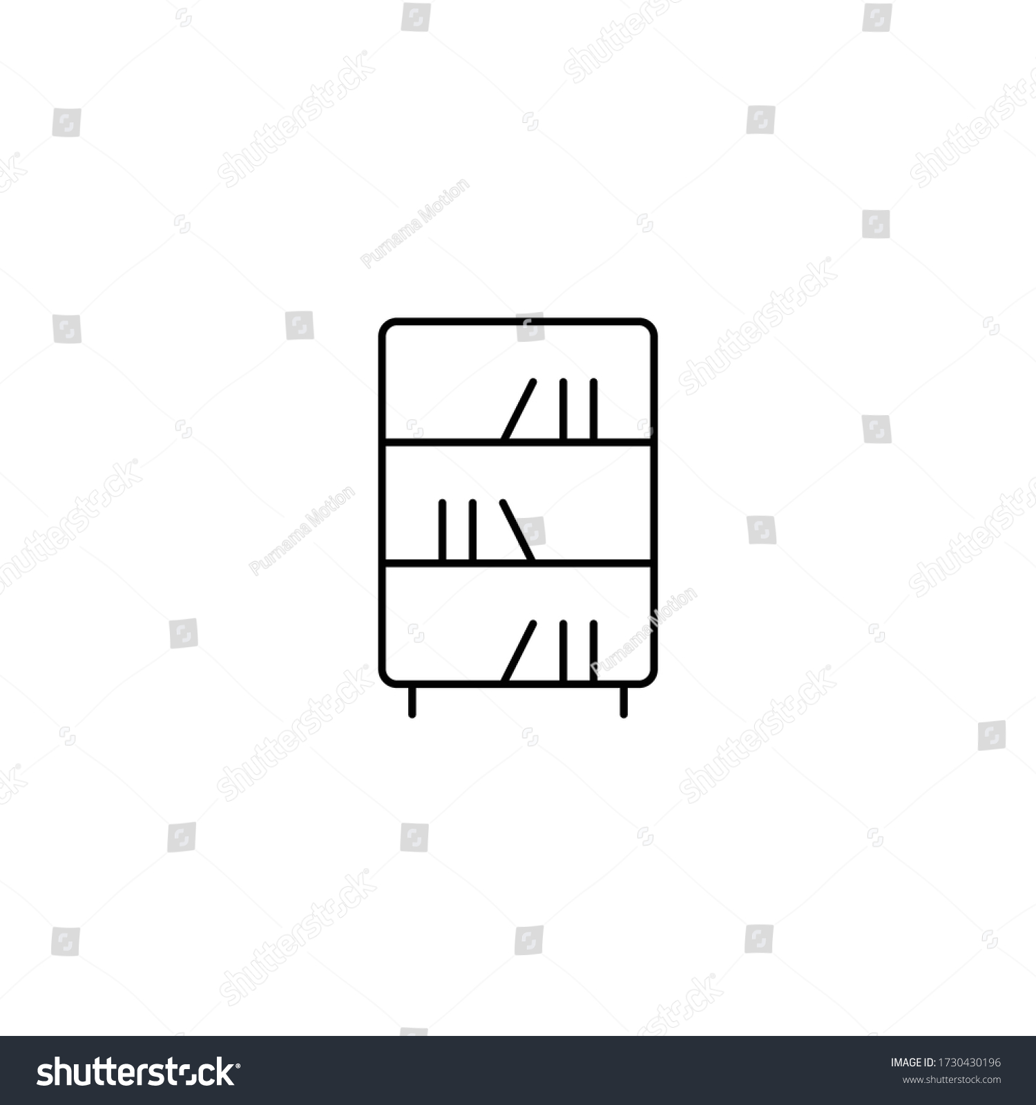 Bookcase Icon Outline Interior Icon Vector Stock Vector (Royalty Free ...
