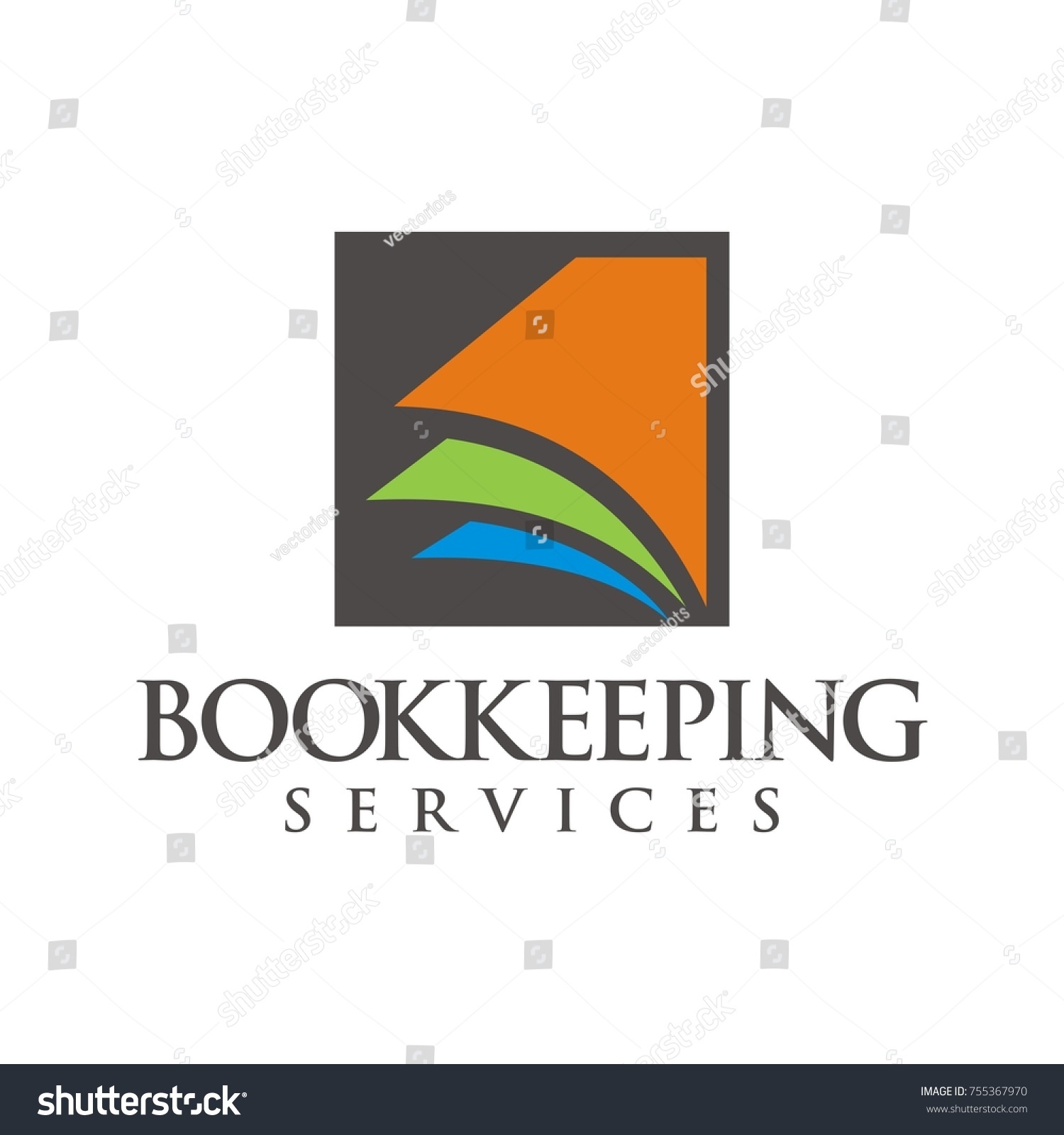 Bookkeeping Book Paper Logo Design Template Stock Vector (Royalty Free ...