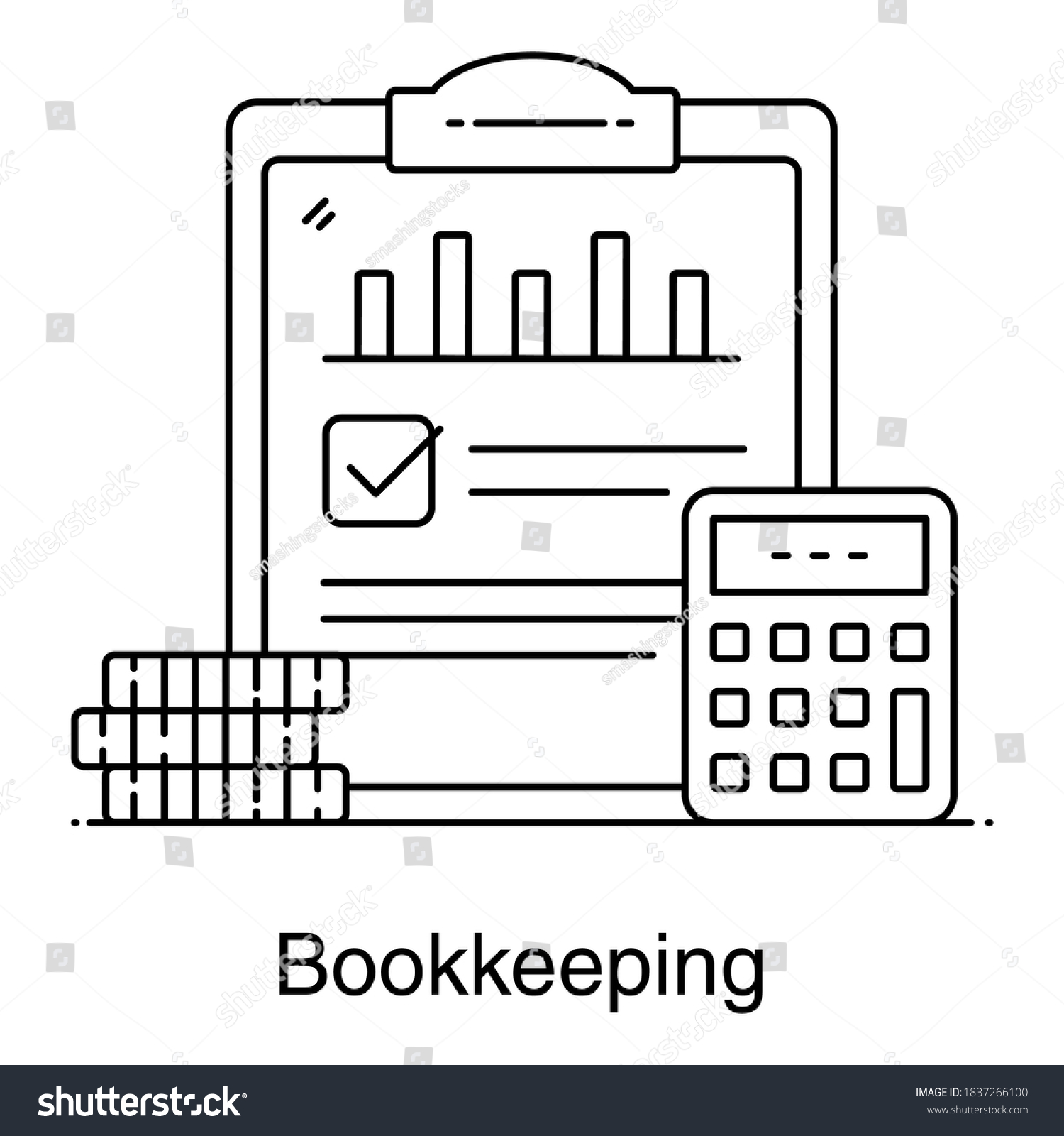 Bookkeeping Vector Line Design Stock Vector (Royalty Free) 1837266100
