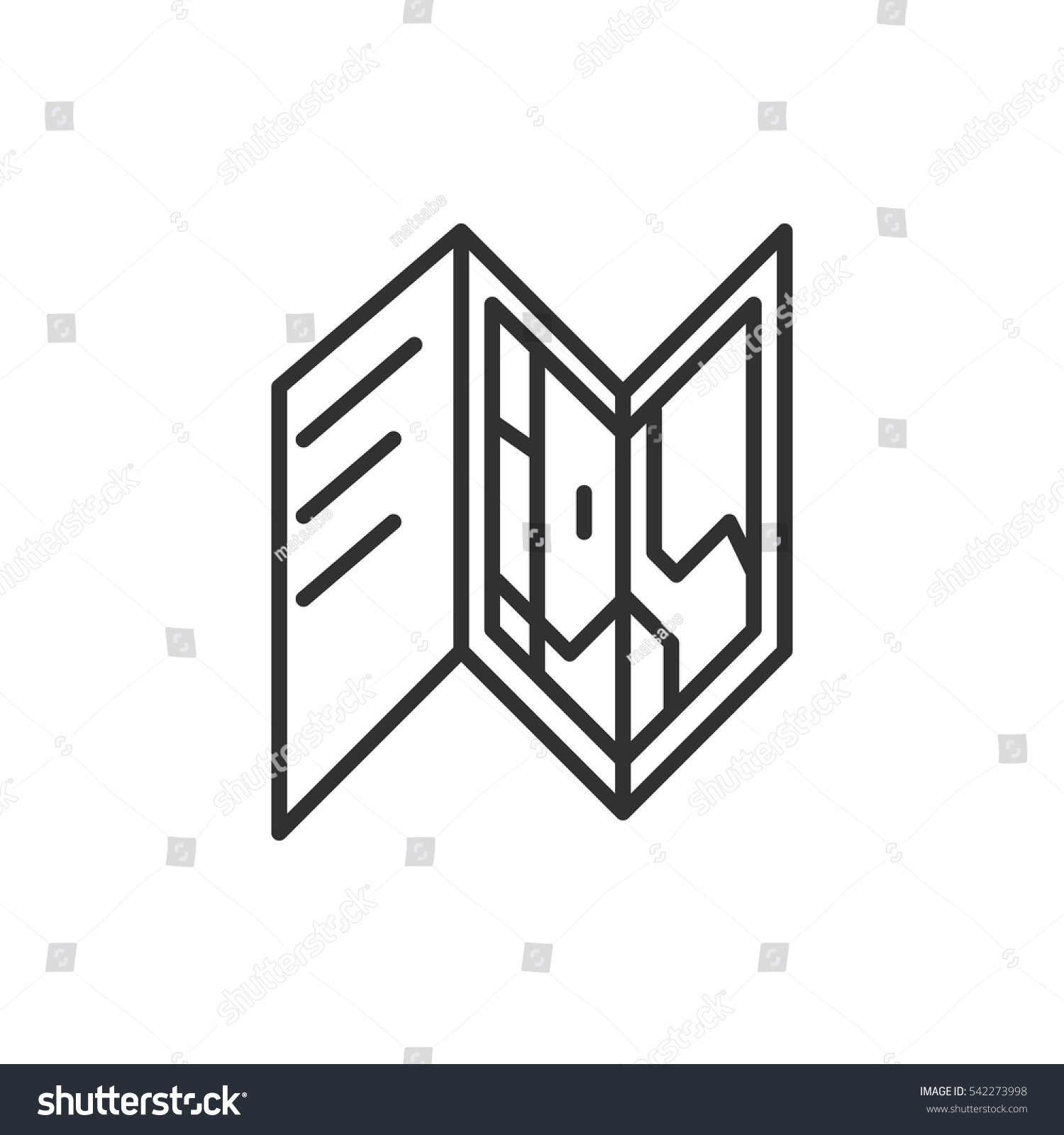 Folleto. folleto con descripción y mapa.: vector de stock (libre de ...