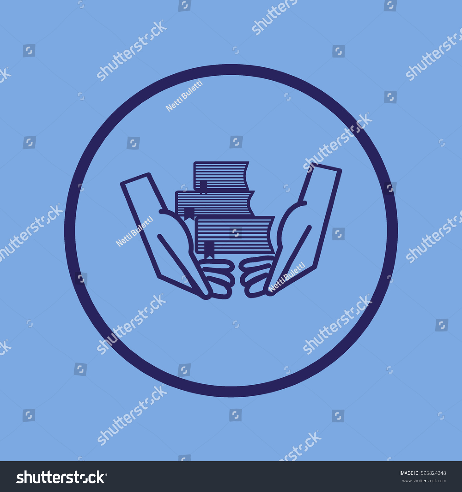 Books Hands Icon Stock Vector (Royalty Free) 595824248 | Shutterstock