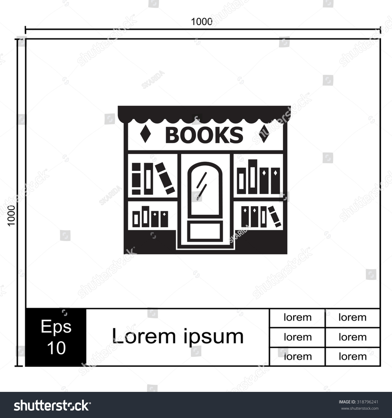 Bookstore Vector Icon Stock Vector (Royalty Free) 318796241 | Shutterstock