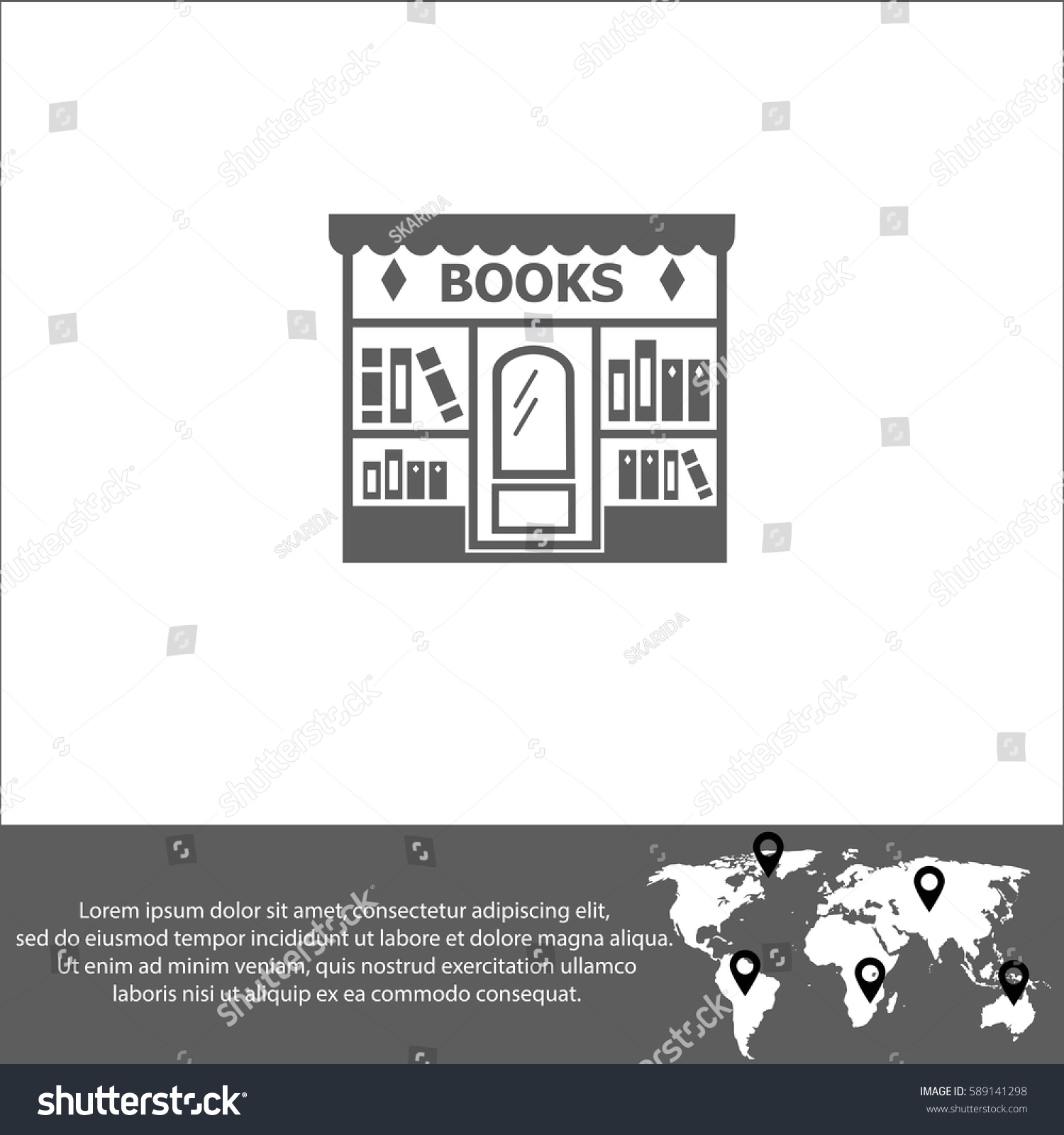 Bookstore Vector Icon Stock Vector (Royalty Free) 589141298