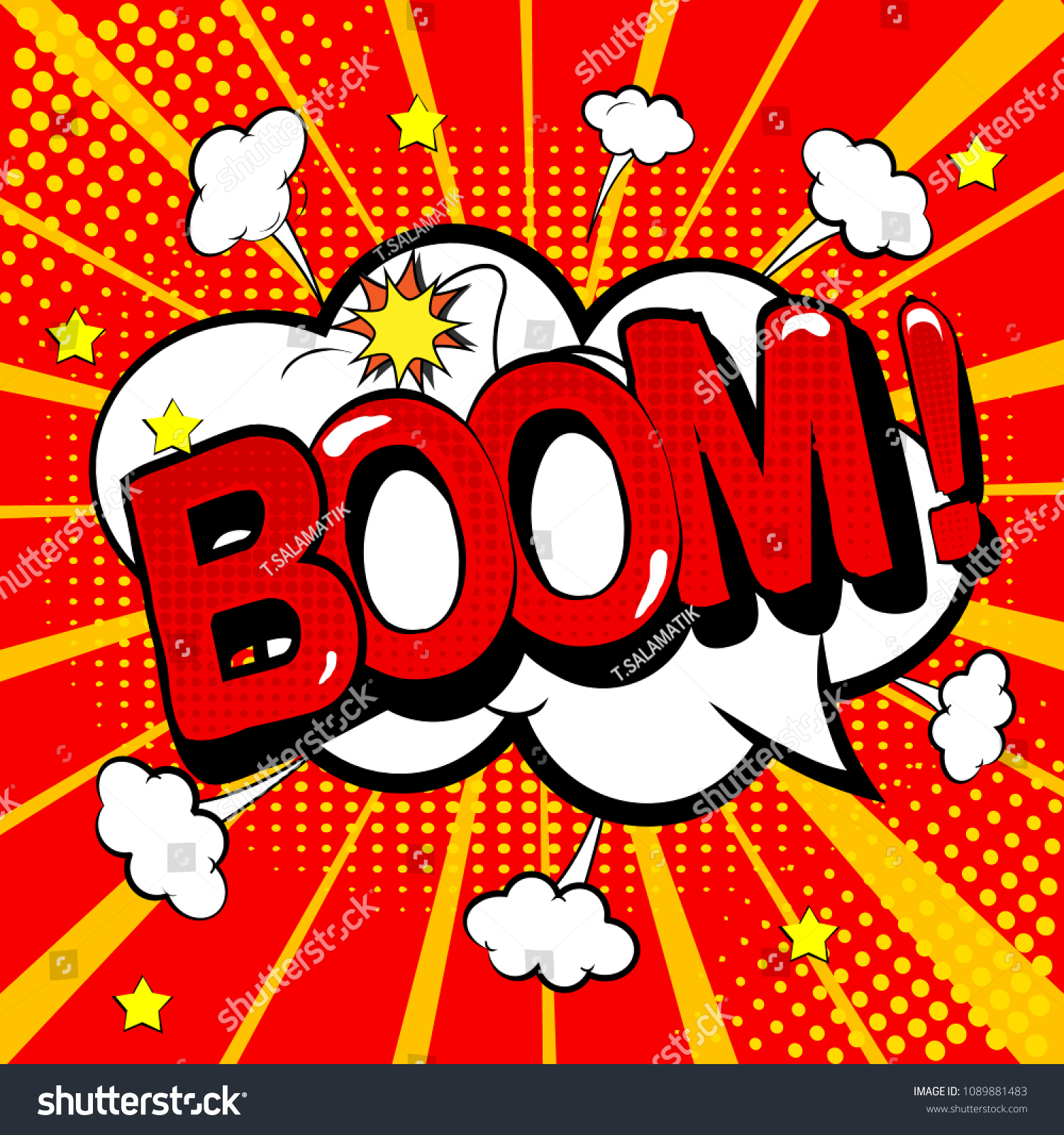 Boom Comic Speech Bubble Cartoon Vector Stock Vector (Royalty Free ...