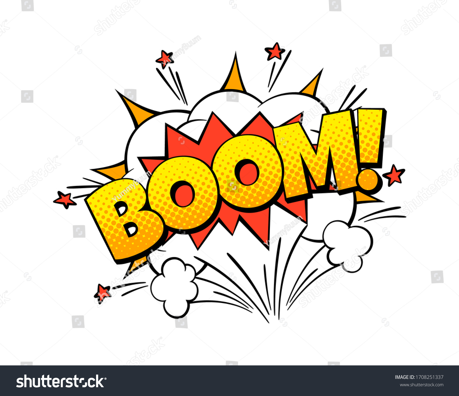 Boom Comic Word Color Art Bubble Stock Vector (Royalty Free) 1708251337