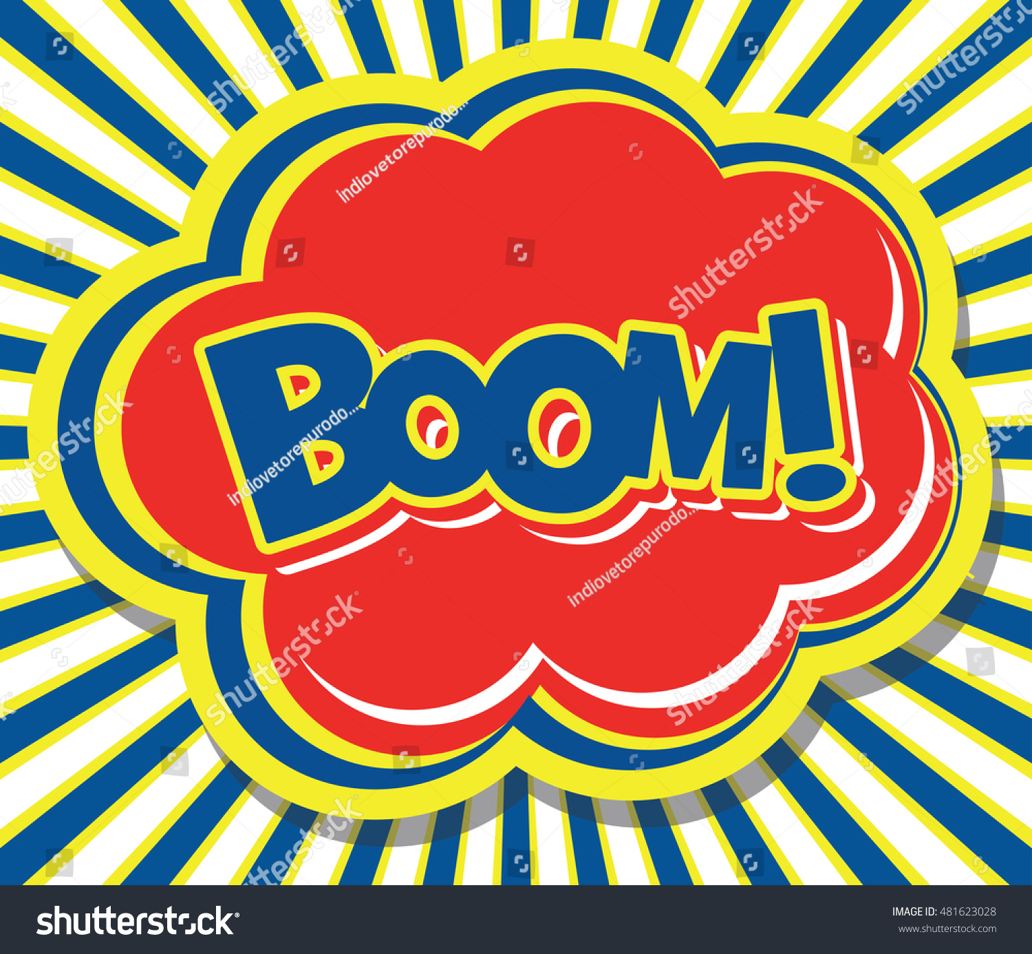 Boom Exploding Cartoon Pop Art Style Stock Vector (Royalty Free ...