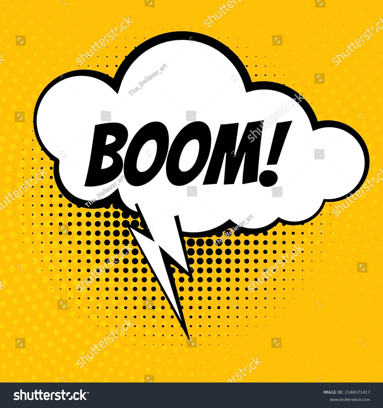 Boom Pop Art Cloud Bubble Vector Stock Vector (Royalty Free) 2146571417 ...