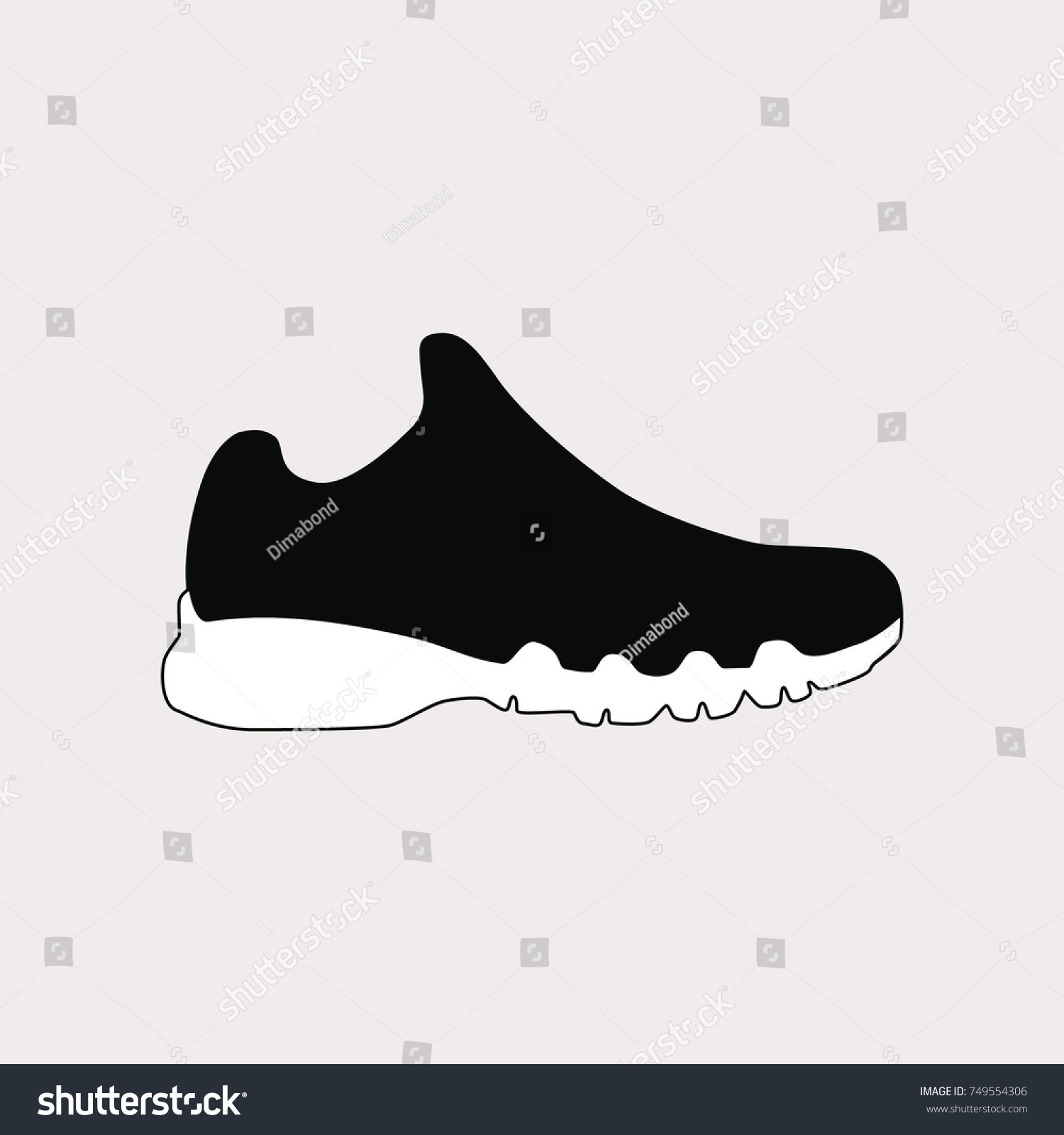 Boot Sneaker Icon Black White Vector Stock Vector (Royalty Free ...