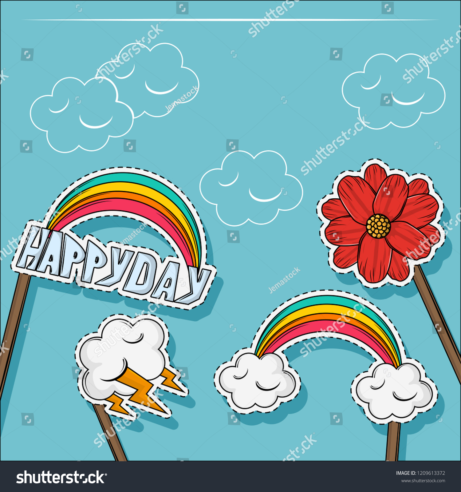 Booth Prop Sticks Party Stock Vector (Royalty Free) 1209613372 ...