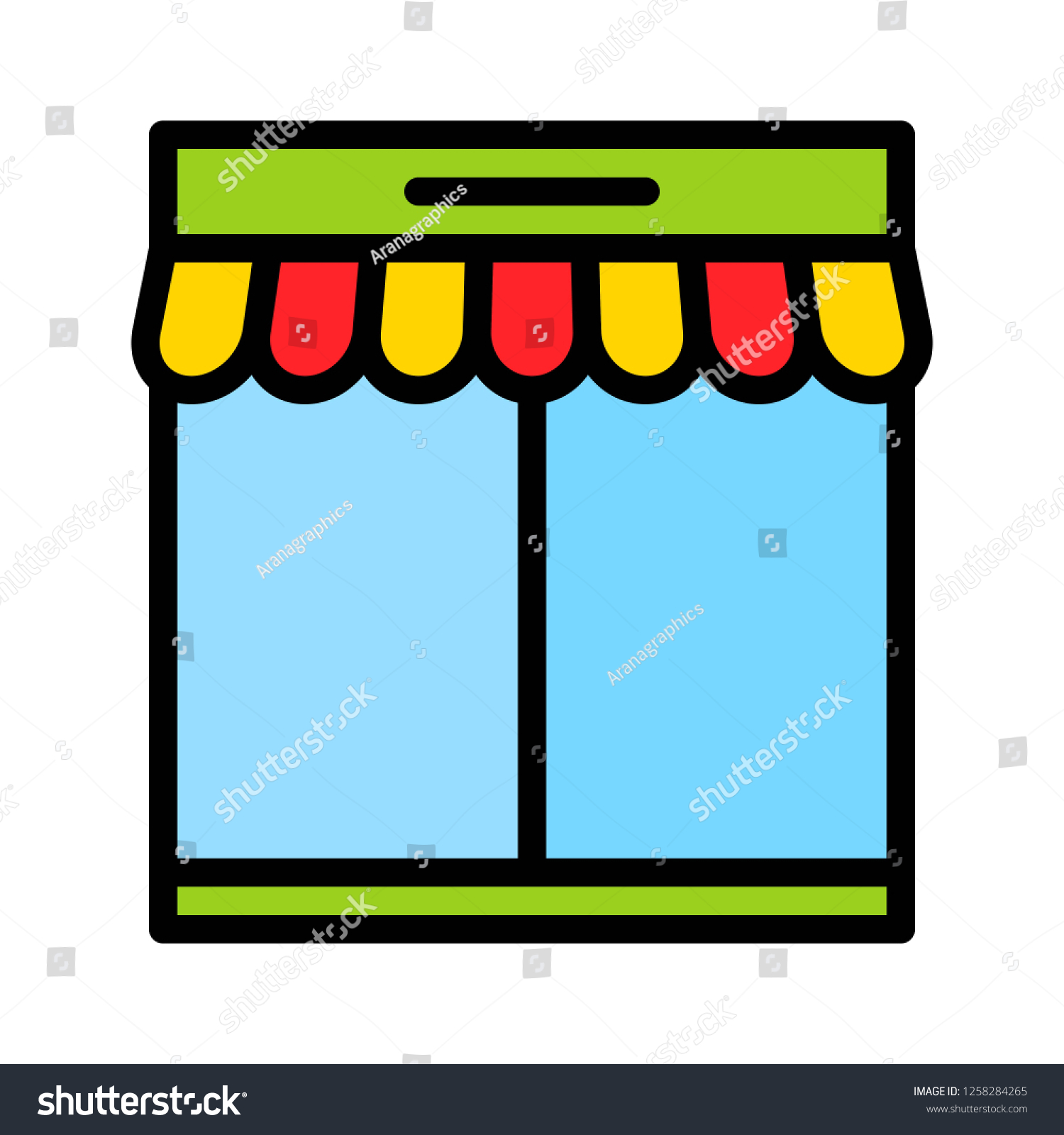 Booth Vector Filled Design Editable Outline Stock Vector (Royalty Free ...