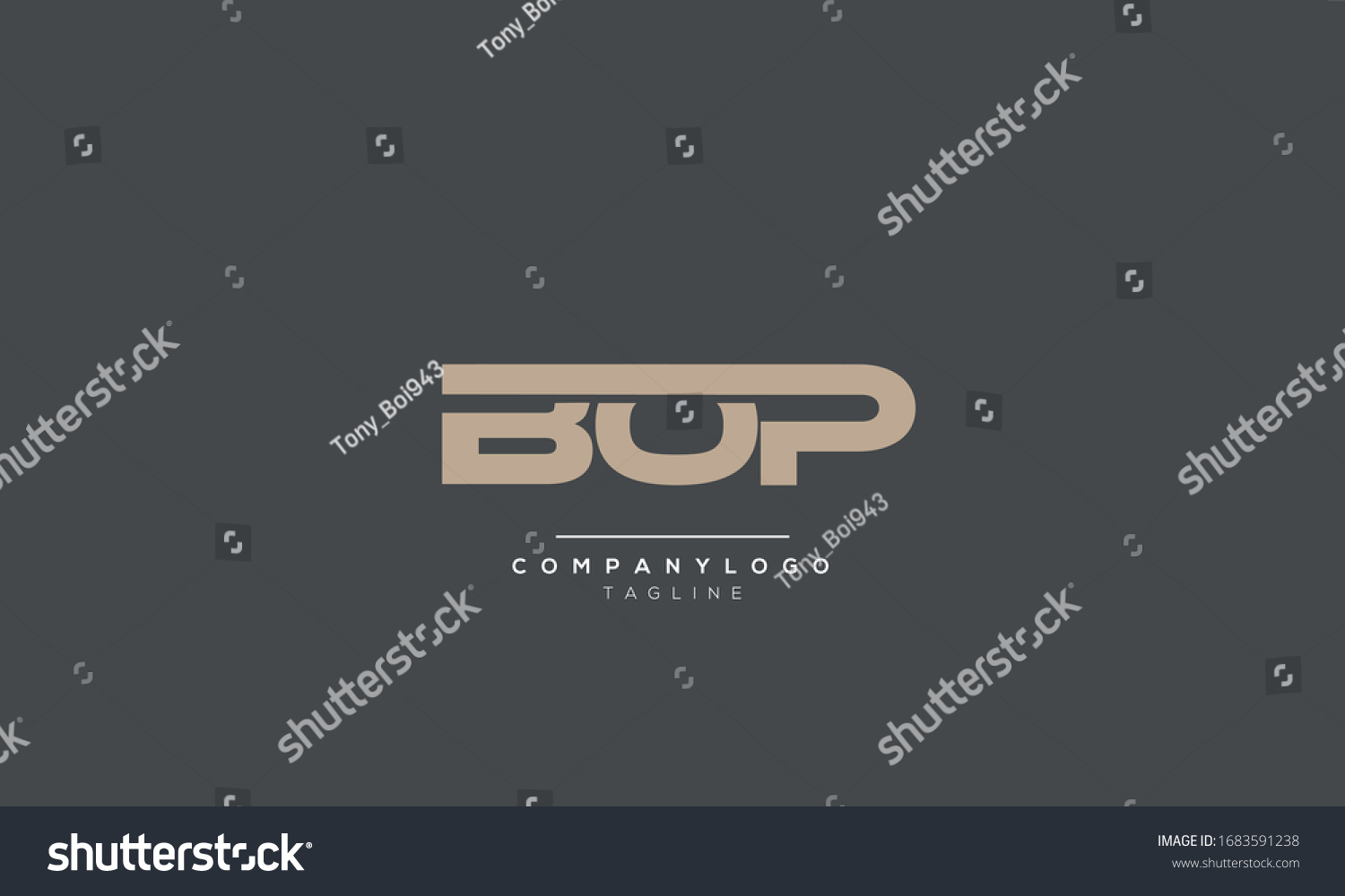 Bop Letter Logo Design Template Vector: เวกเตอร์สต็อก (ปลอดค่าลิขสิทธิ์ ...