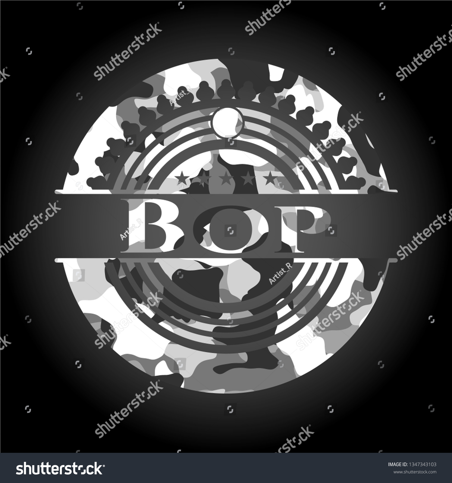 Bop On Grey Camouflaged Pattern Stock Vector (Royalty Free) 1347343103 ...
