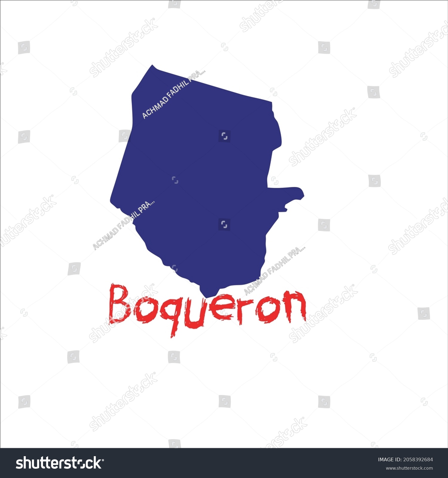 Boqueron Map On White Background Stock Vector (Royalty Free) 2058392684