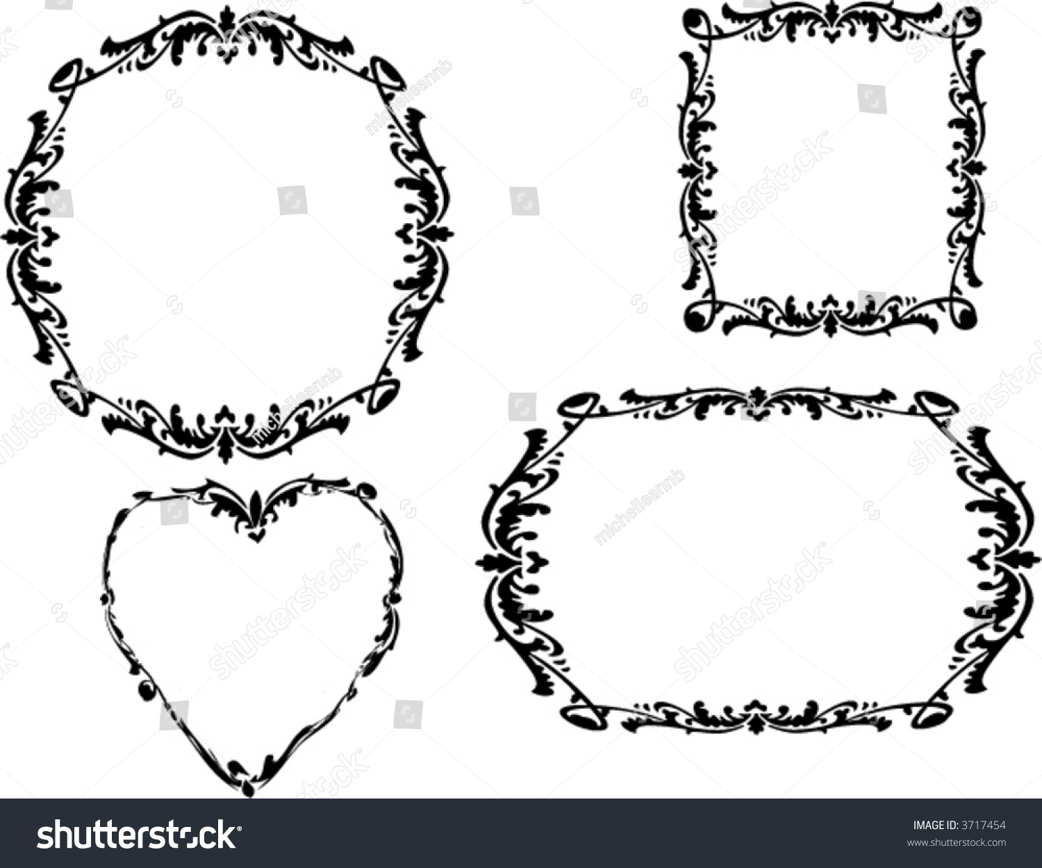 Border Frame Vector Graphic Sets Stock Vector (Royalty Free) 3717454