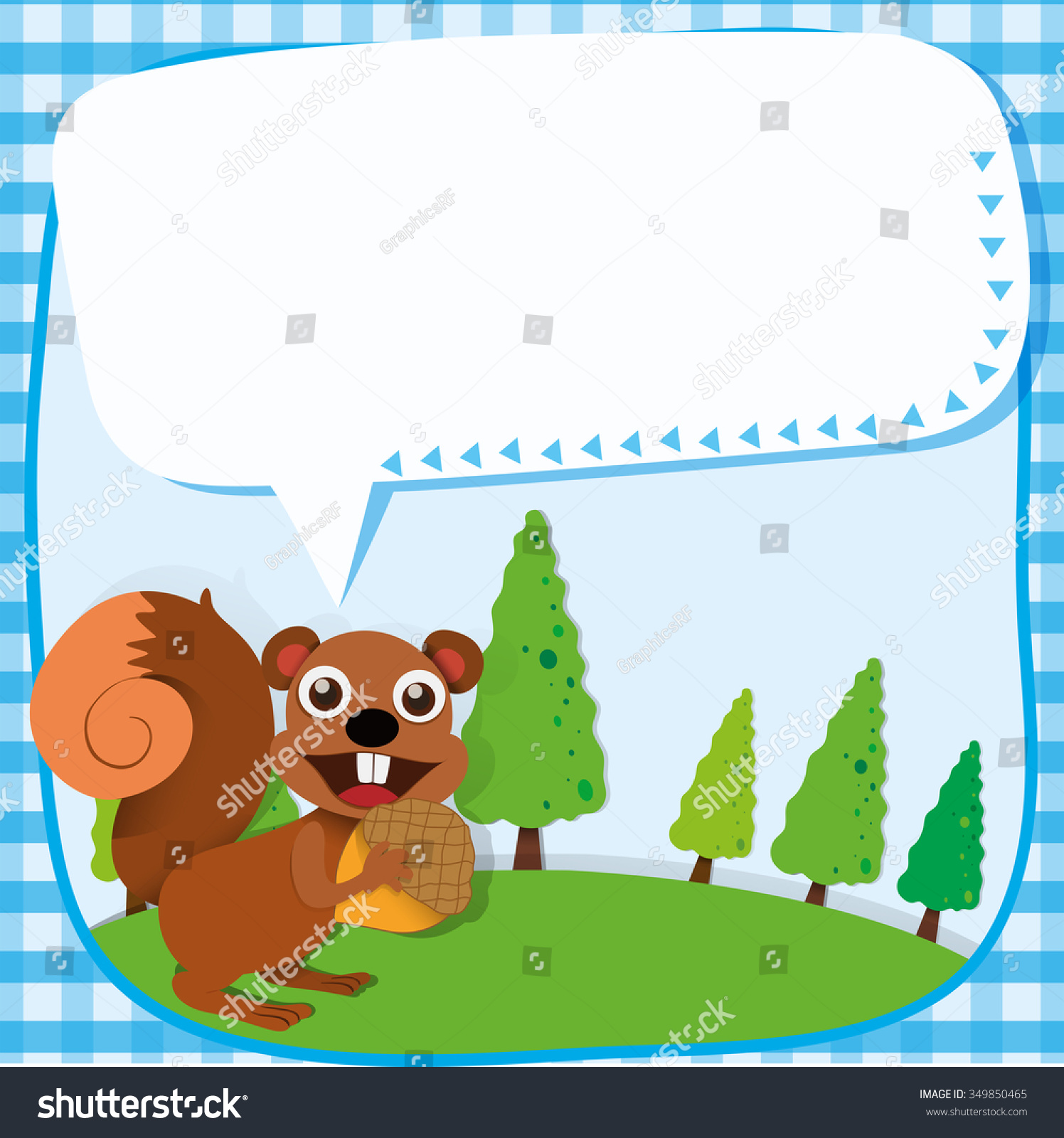 Border Design Squirrel Acorn Illustration Stock Vector (Royalty Free ...