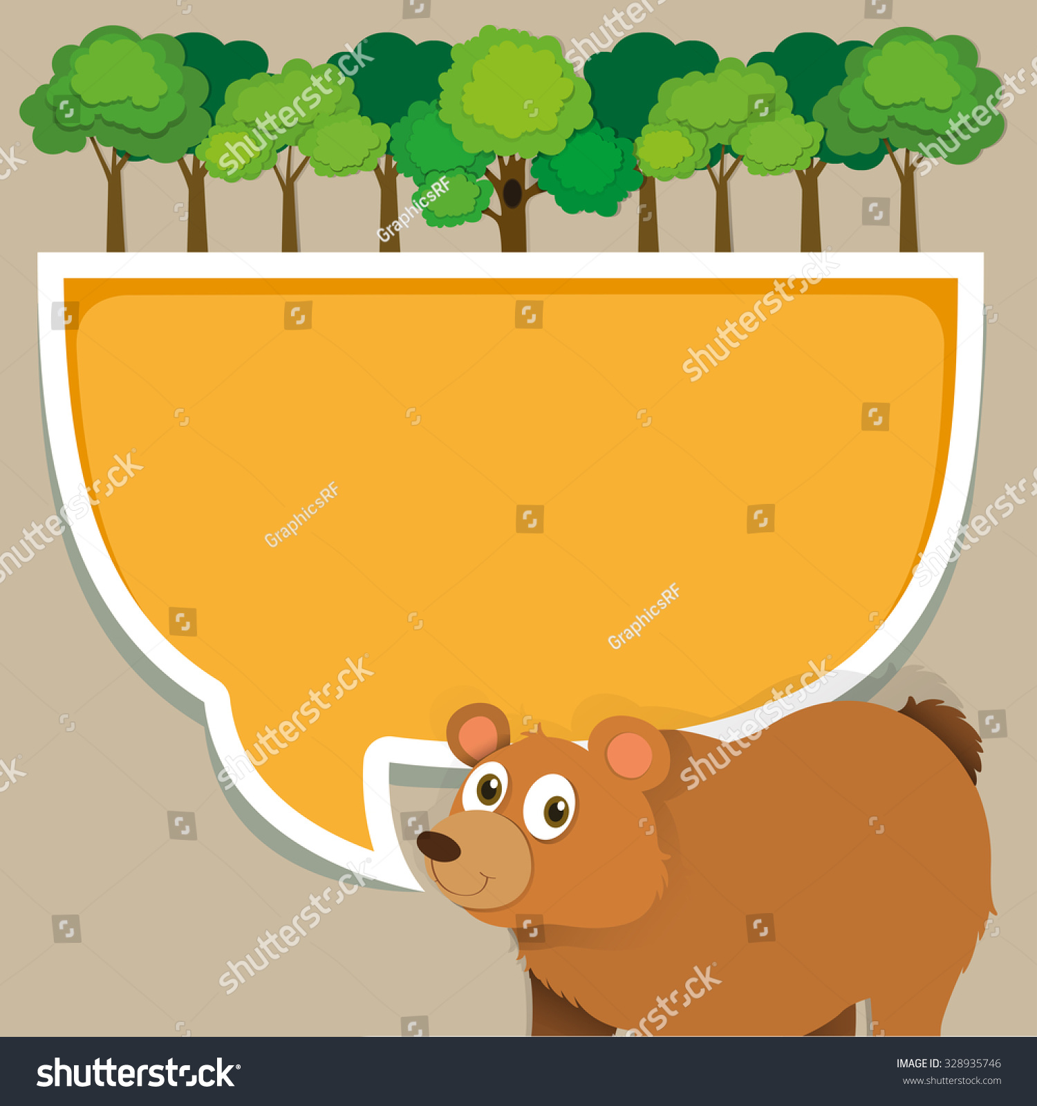 Border Design Bear Tree Illustration Stock Vector (Royalty Free) 328935746