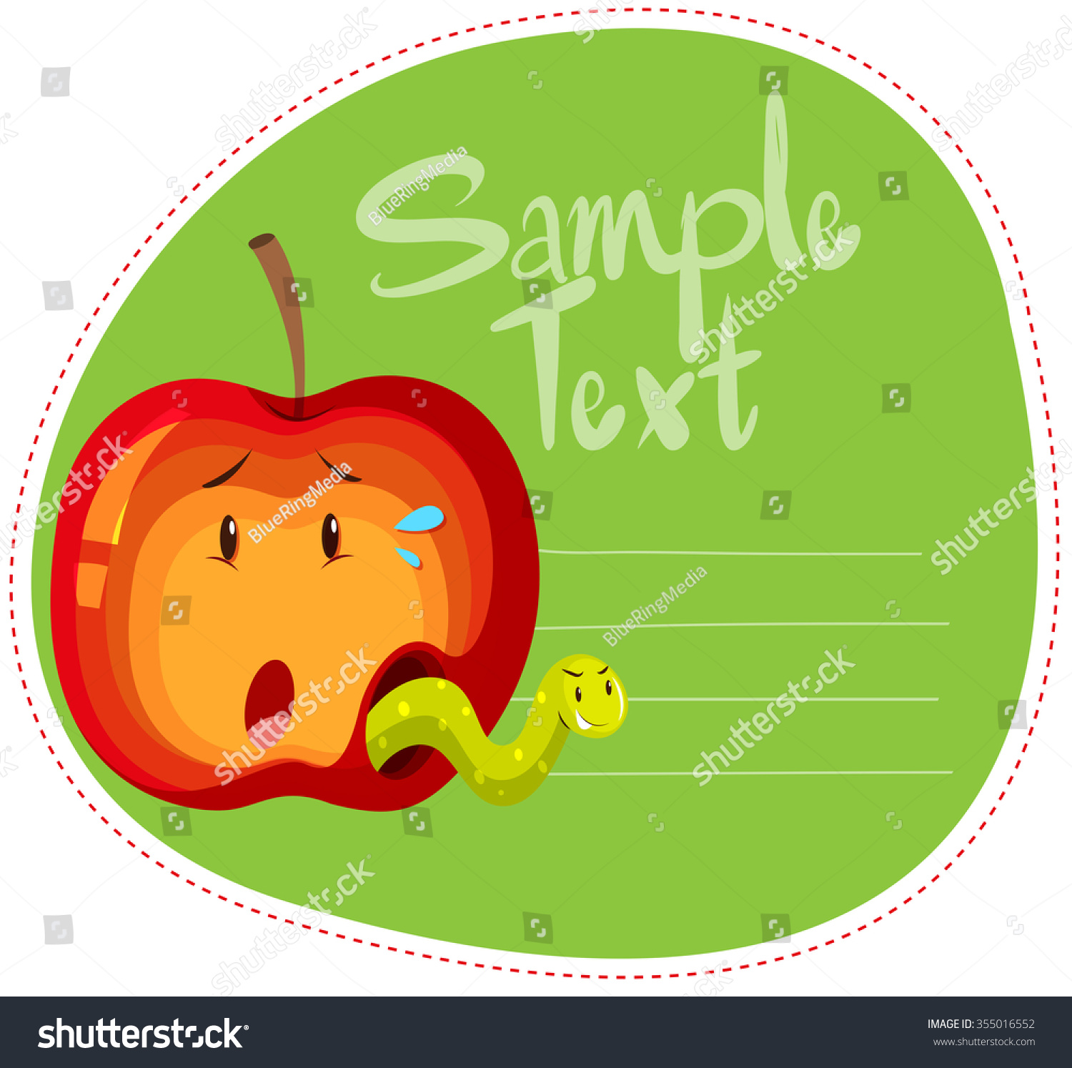 Border Design Rotten Apple Illustration Stock Vector (Royalty Free ...