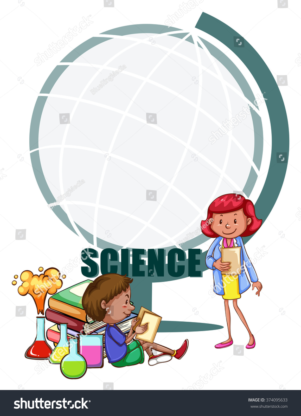 Border Design With Science Theme Illustration - 374095633 : Shutterstock