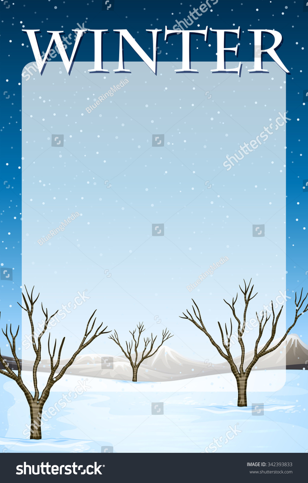 Border Design Winter Theme Illustration Stock Vector (Royalty Free ...