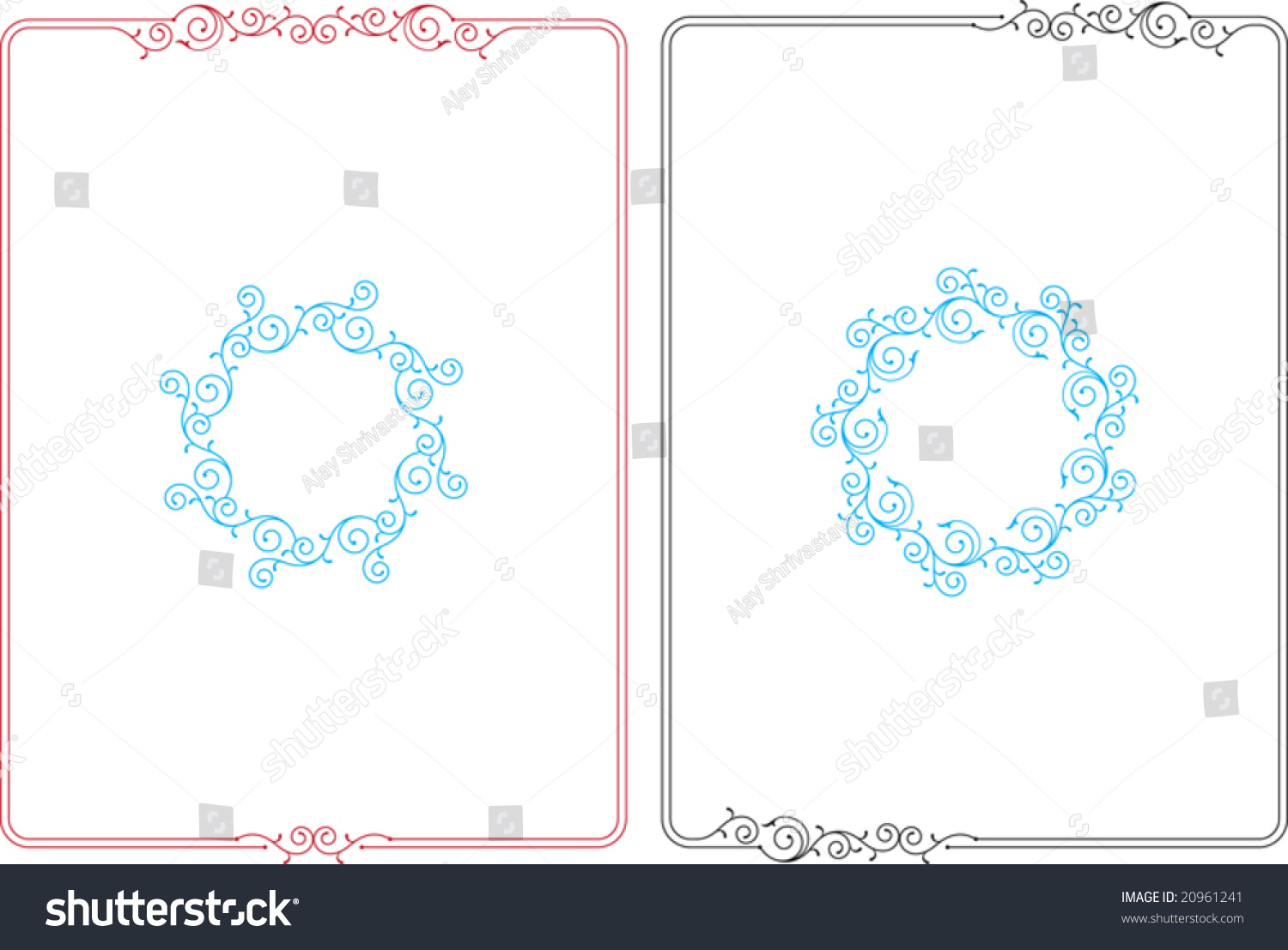 Border Frame Center Piece Designs Stock Vector (Royalty Free) 20961241