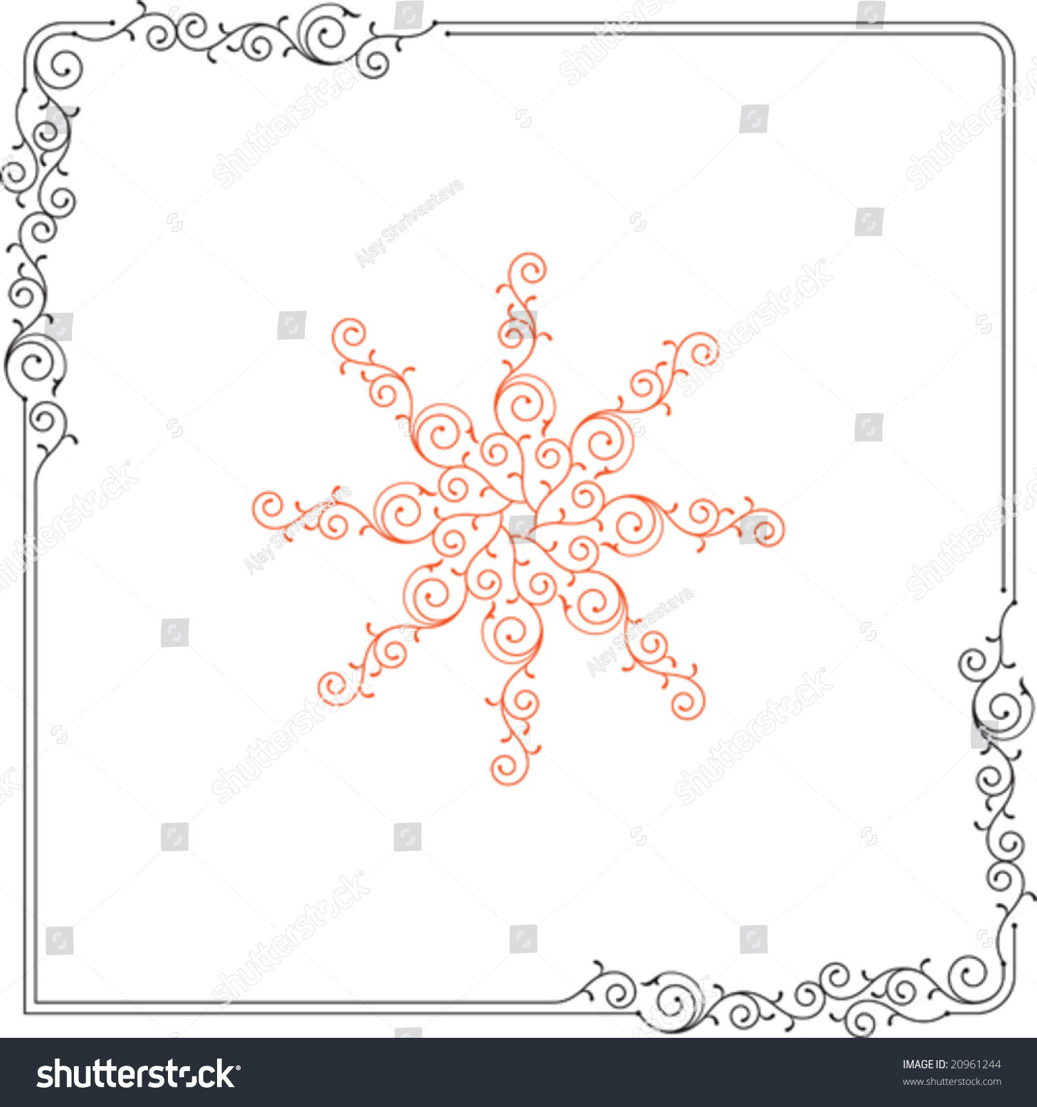 Border Frame Center Piece Designs Stock Vector (Royalty Free) 20961244 ...