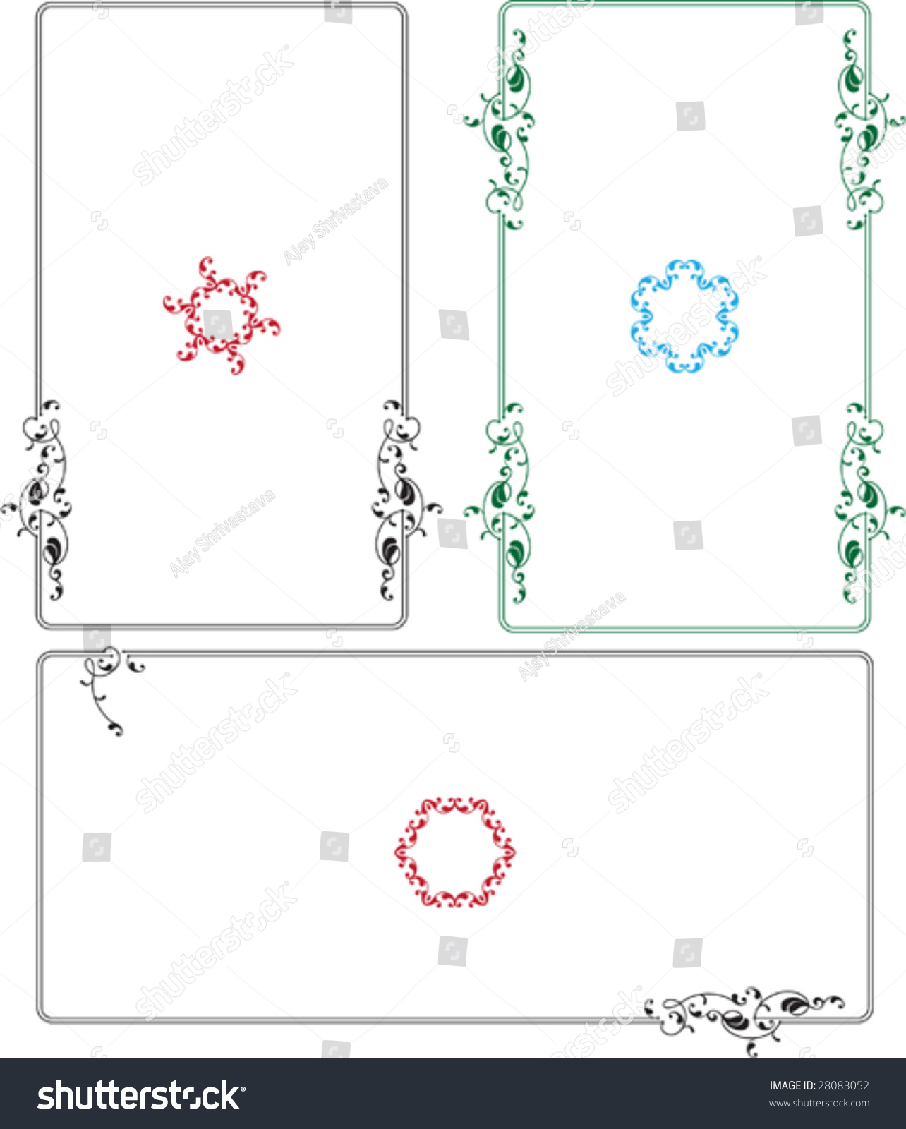 Border Frame Center Piece Designs Stock Vector (Royalty Free) 28083052