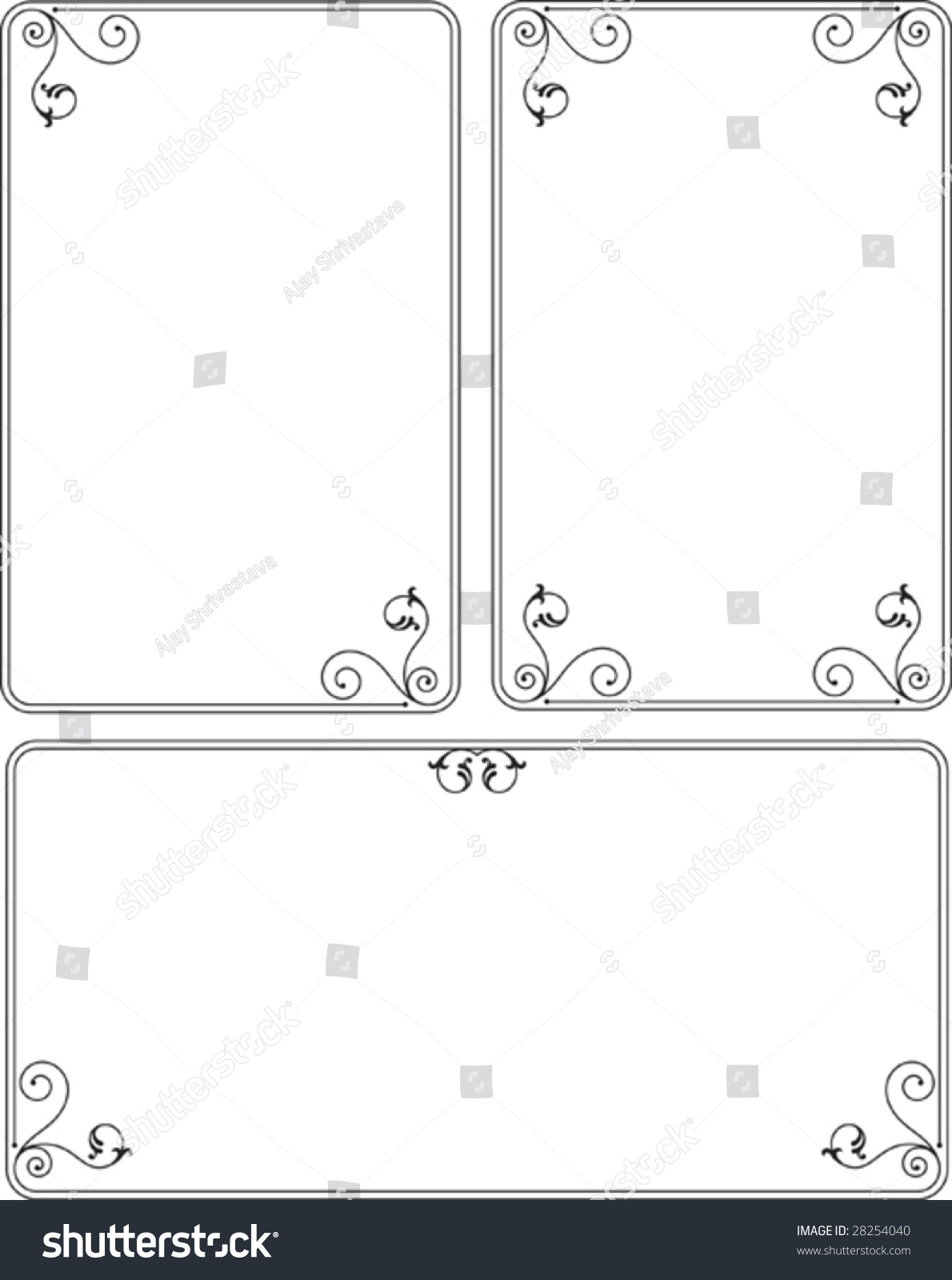 Border Frame Center Piece Designs Stock Vector (Royalty Free) 28254040 ...