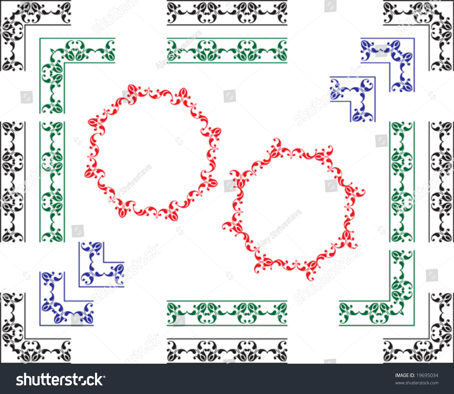 Border Frame Center Piece Designs Various Stock Vector (Royalty Free ...