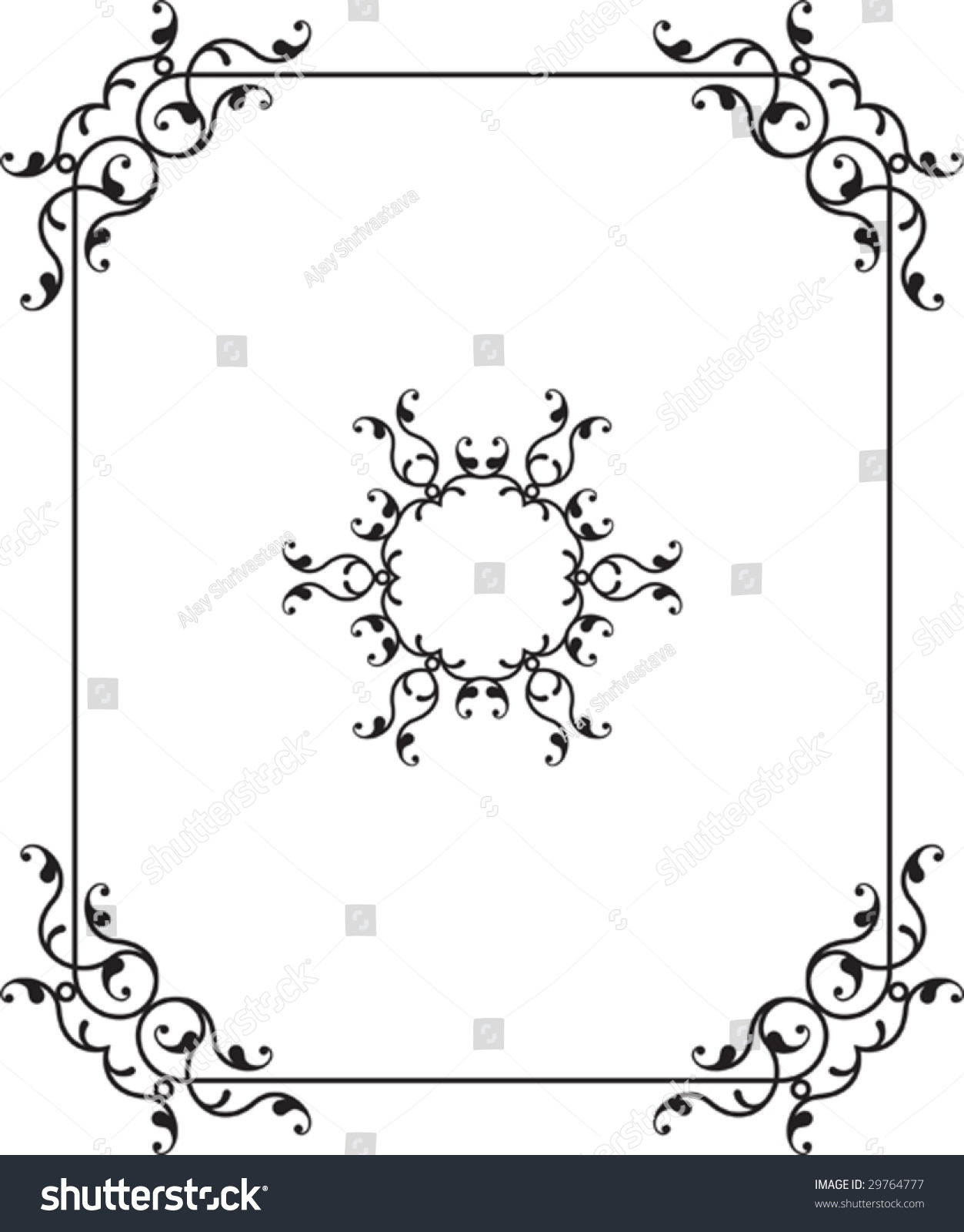 Border Frame Design Center Piece Design Stock Vector (Royalty Free ...