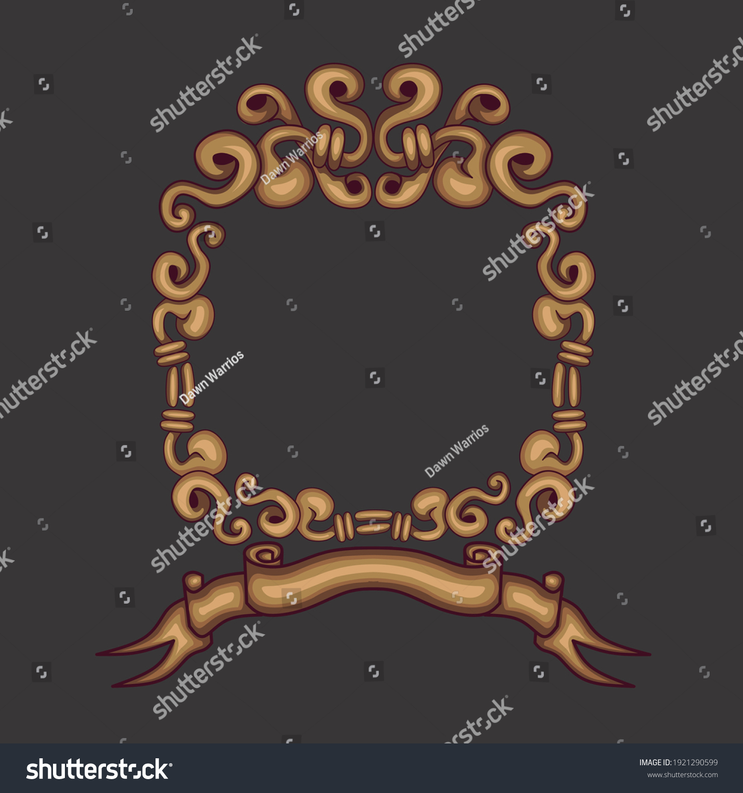 Border Frame Gold Illustration Abstract Stock Vector (Royalty Free ...