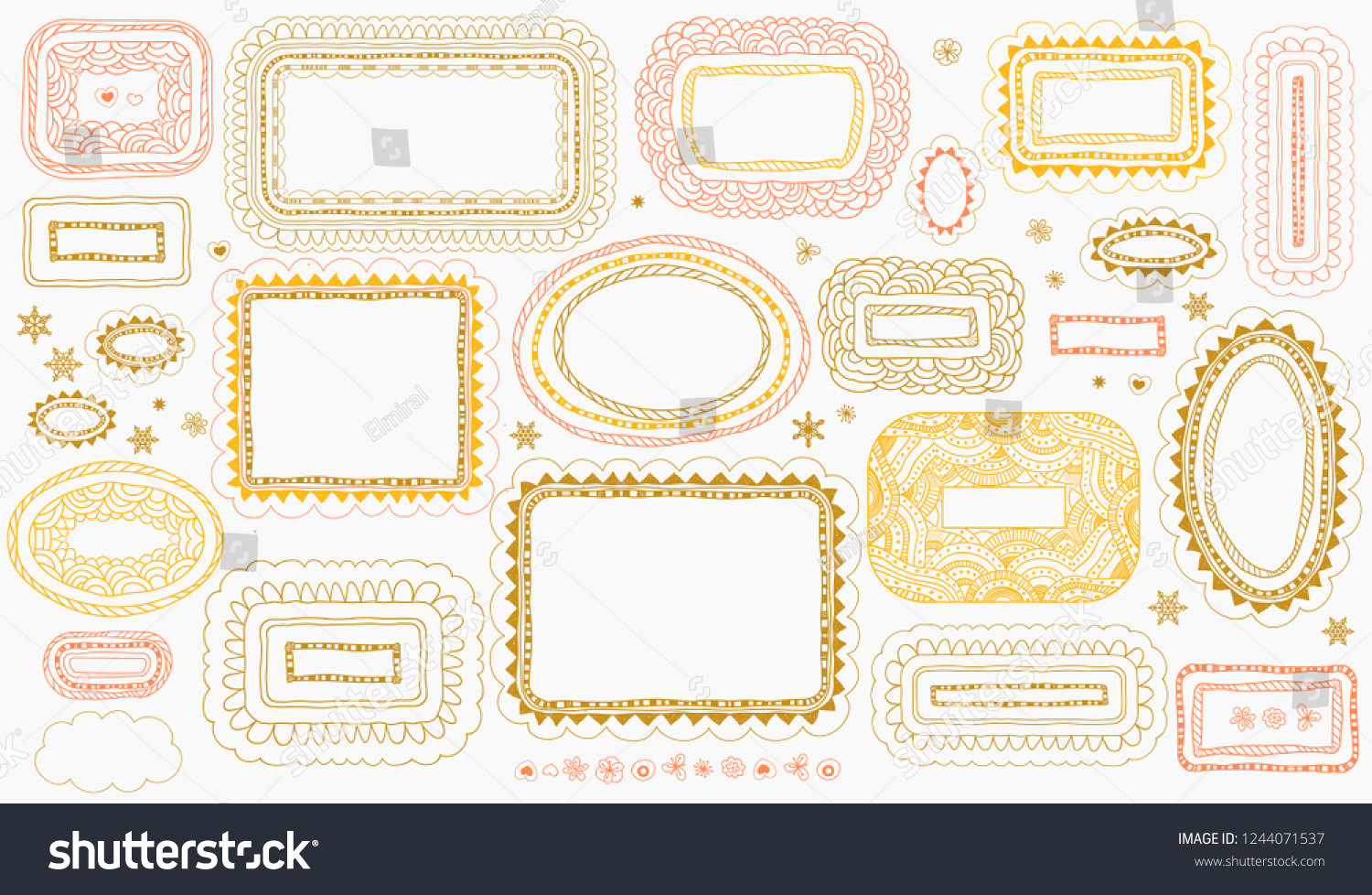 Border Frame Icons Set Vector Decorative 库存矢量图（免版税）1244071537 ...