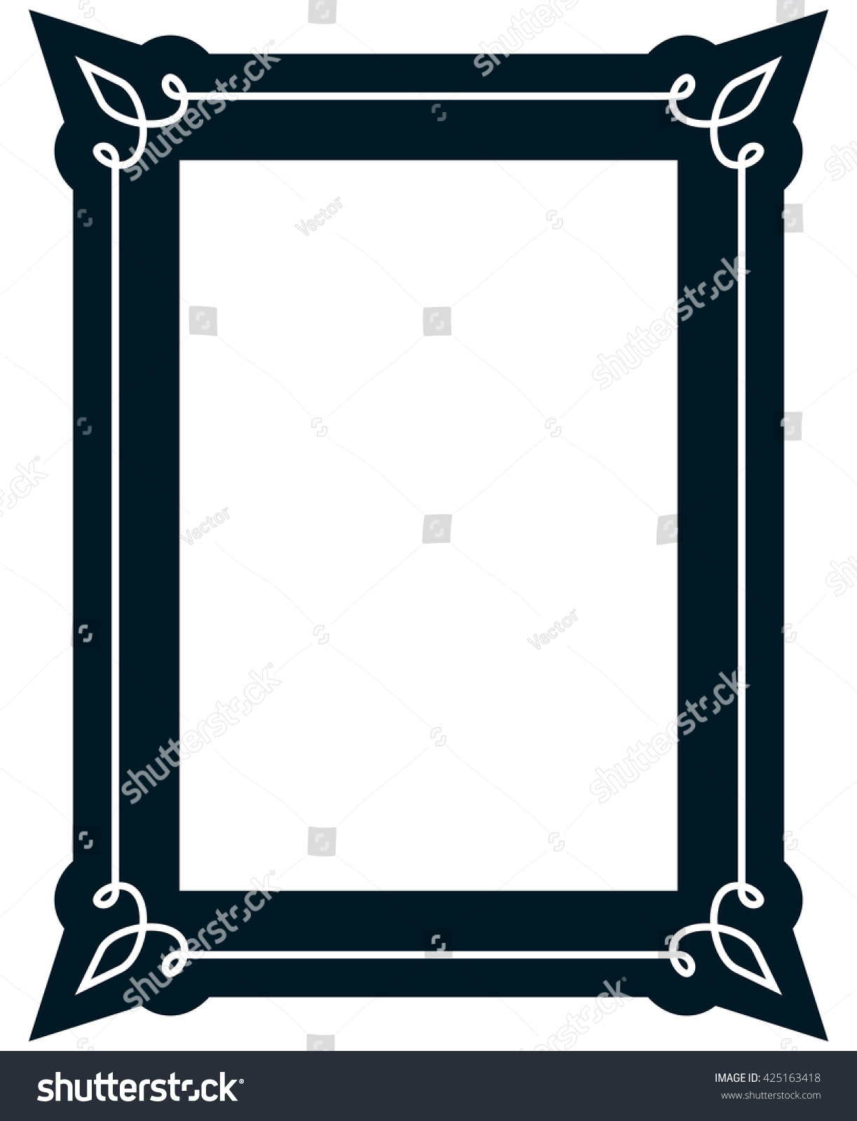 Border Frame Molding Line Deco Vector: vector de stock (libre de ...