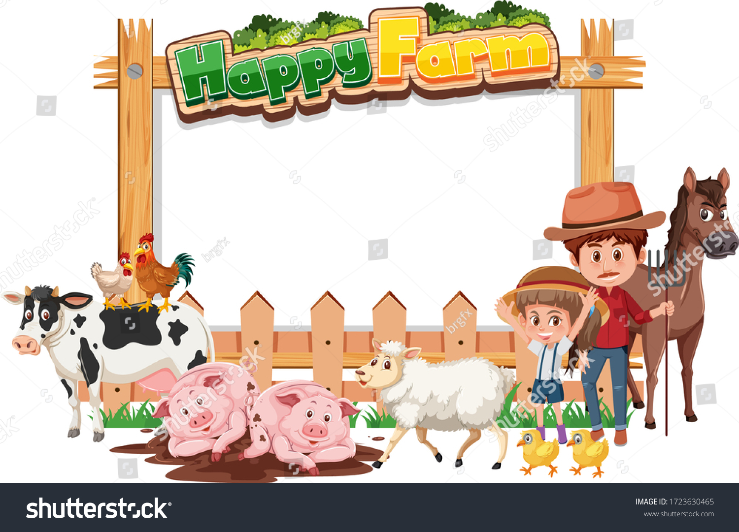 Border Frame Template Gardening Theme Background Stock Vector (Royalty ...