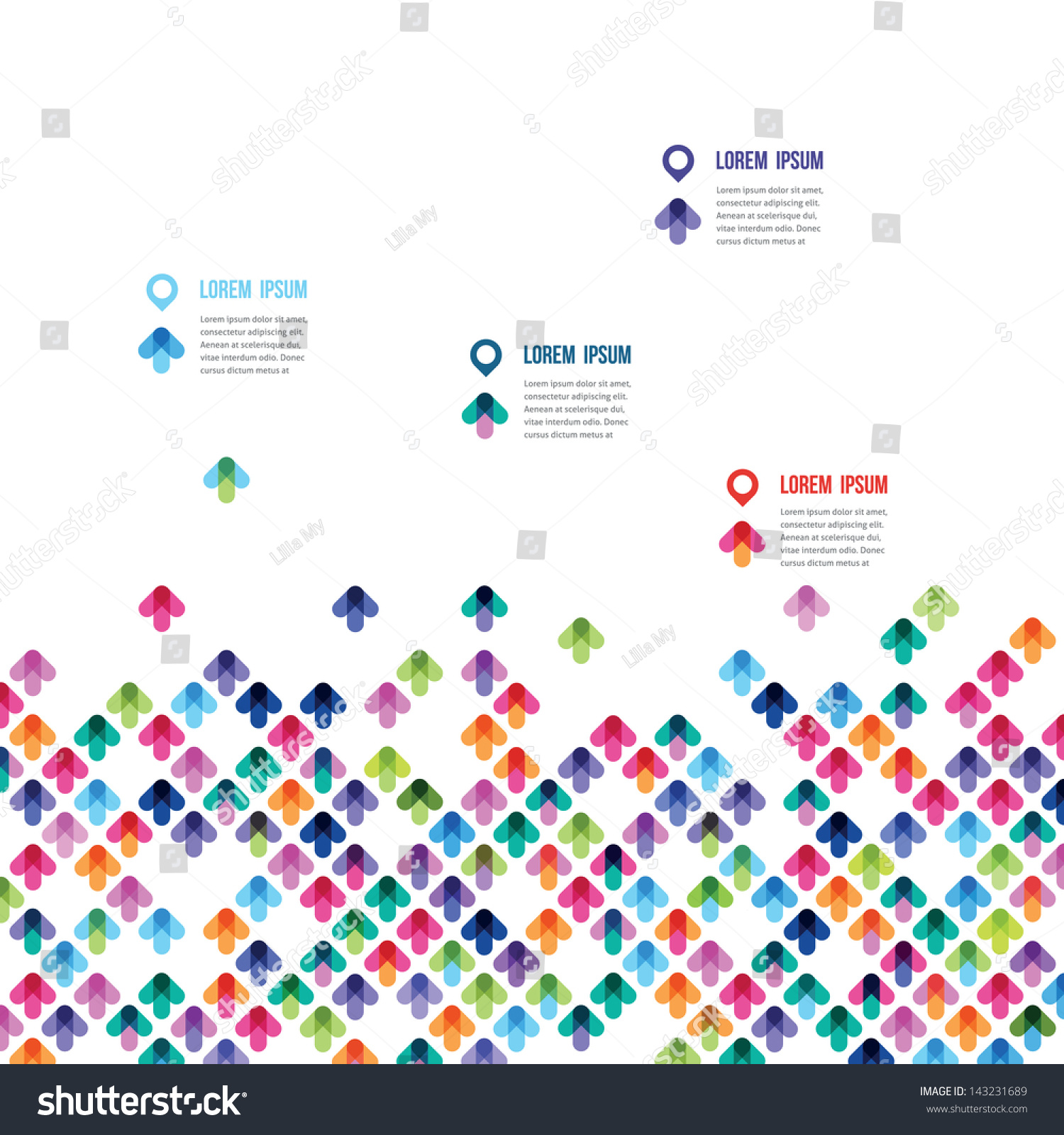 Border Color Arrows Four Points Stock Vector (Royalty Free) 143231689