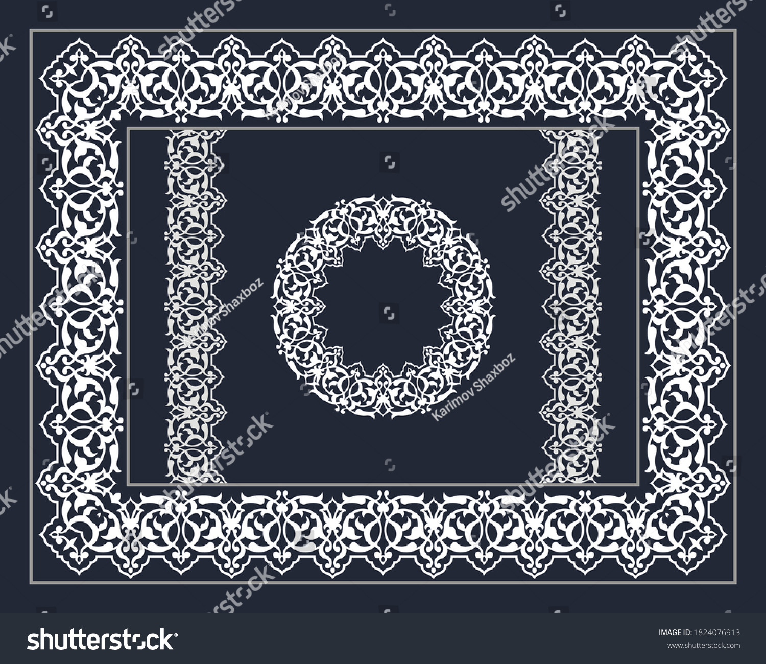 Border Persian Style Ornament Design Vector Stock Vector (Royalty Free ...
