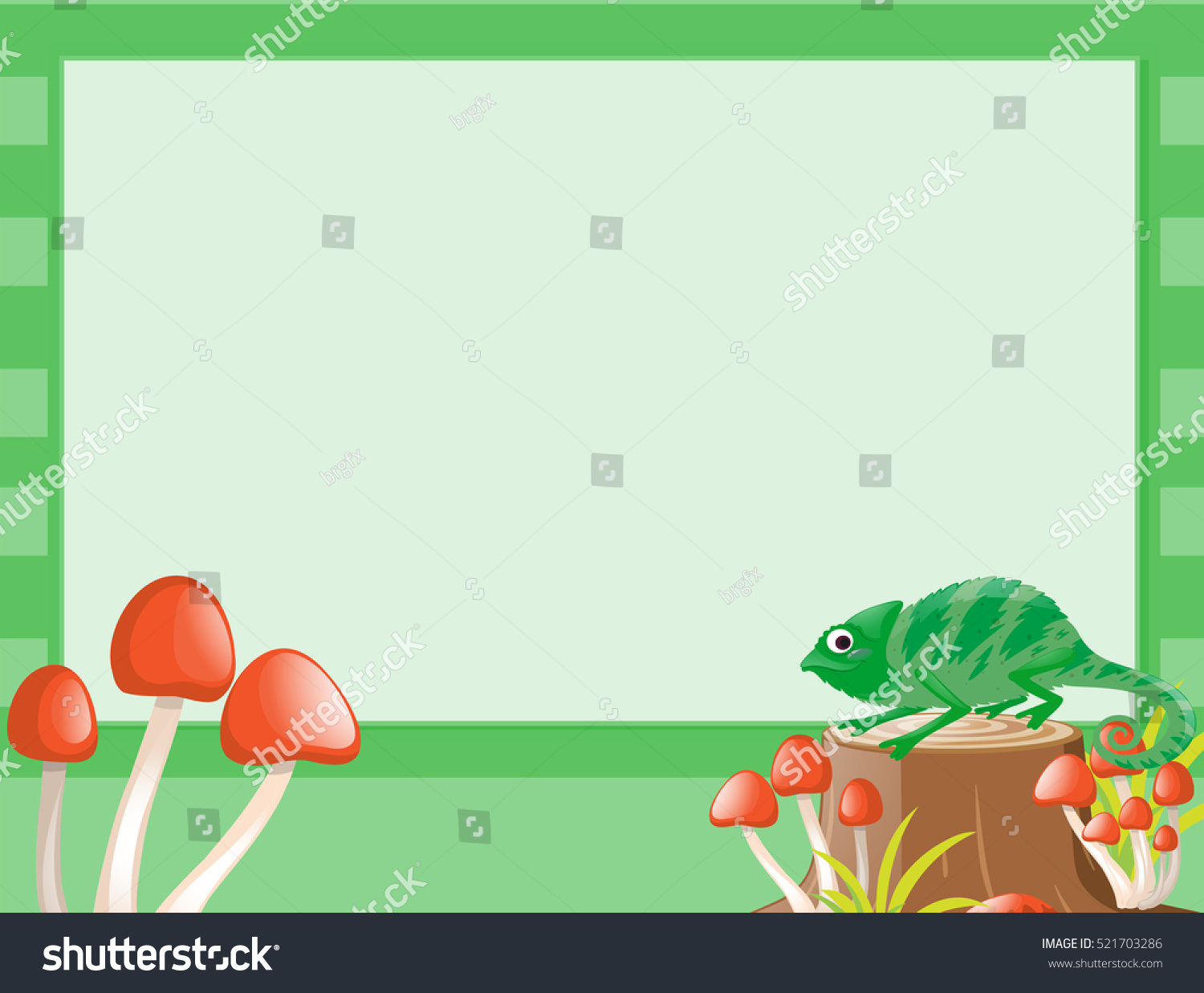Border Template Lizard On Log Illustration Stock Vector (Royalty Free ...
