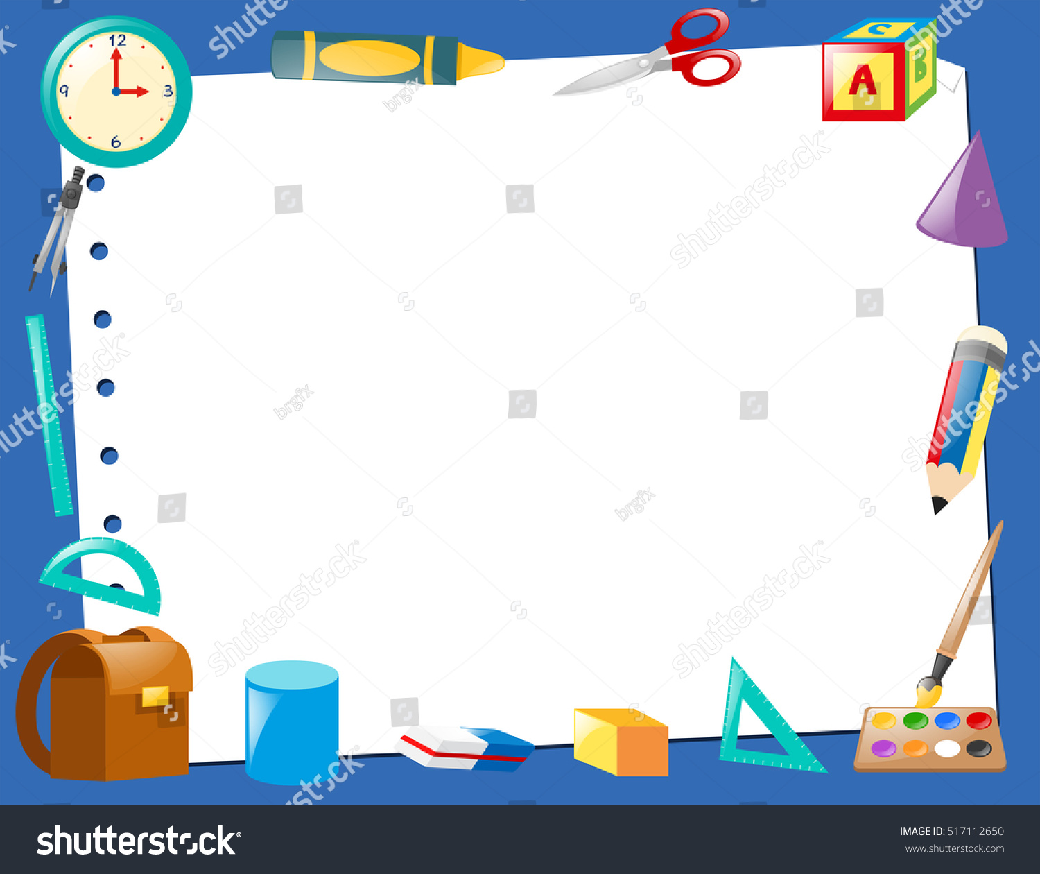 Border Template School Items Illustration Stock Vector (Royalty Free ...