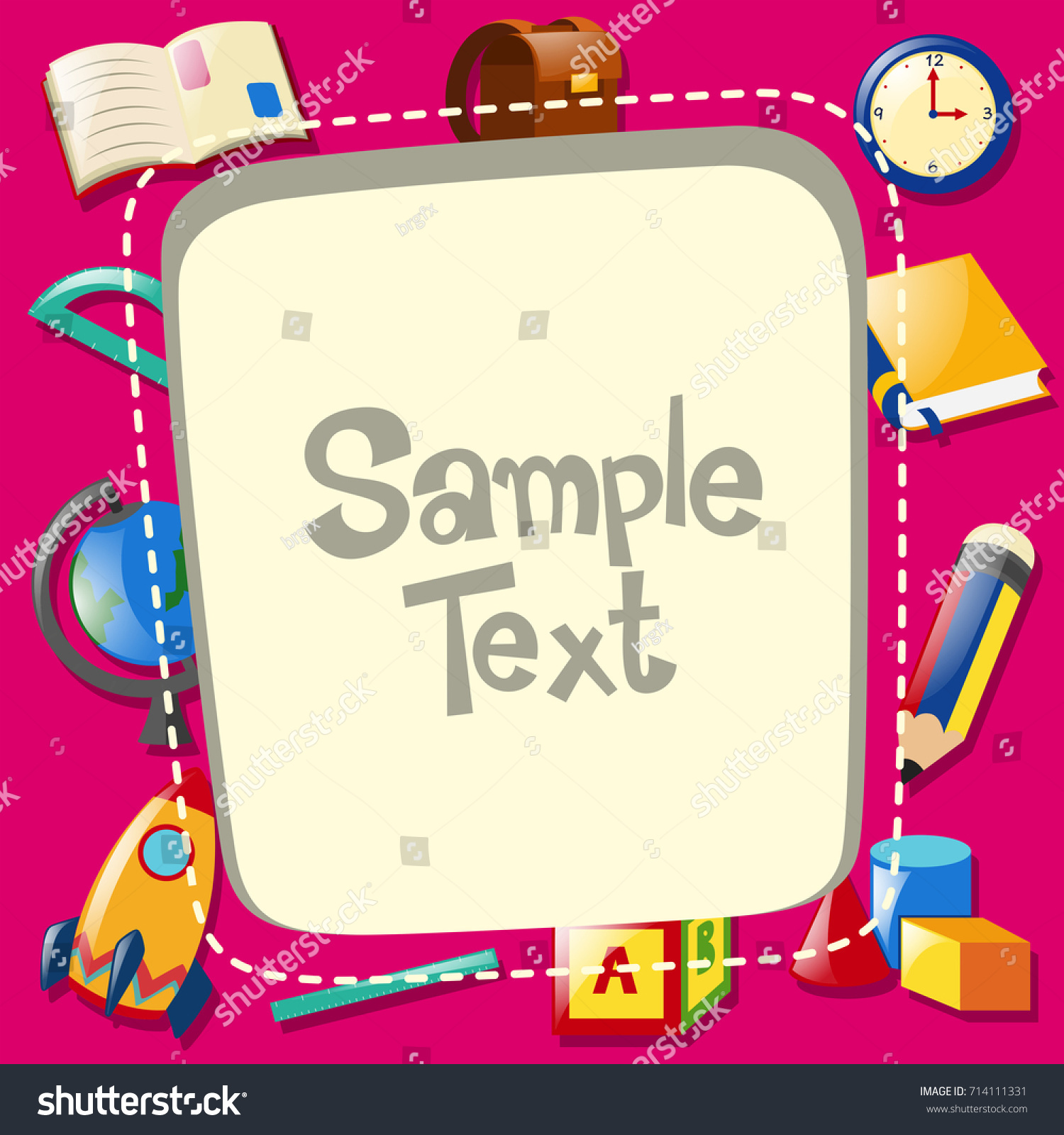 Border Template School Items Background Illustration Stock Vector ...