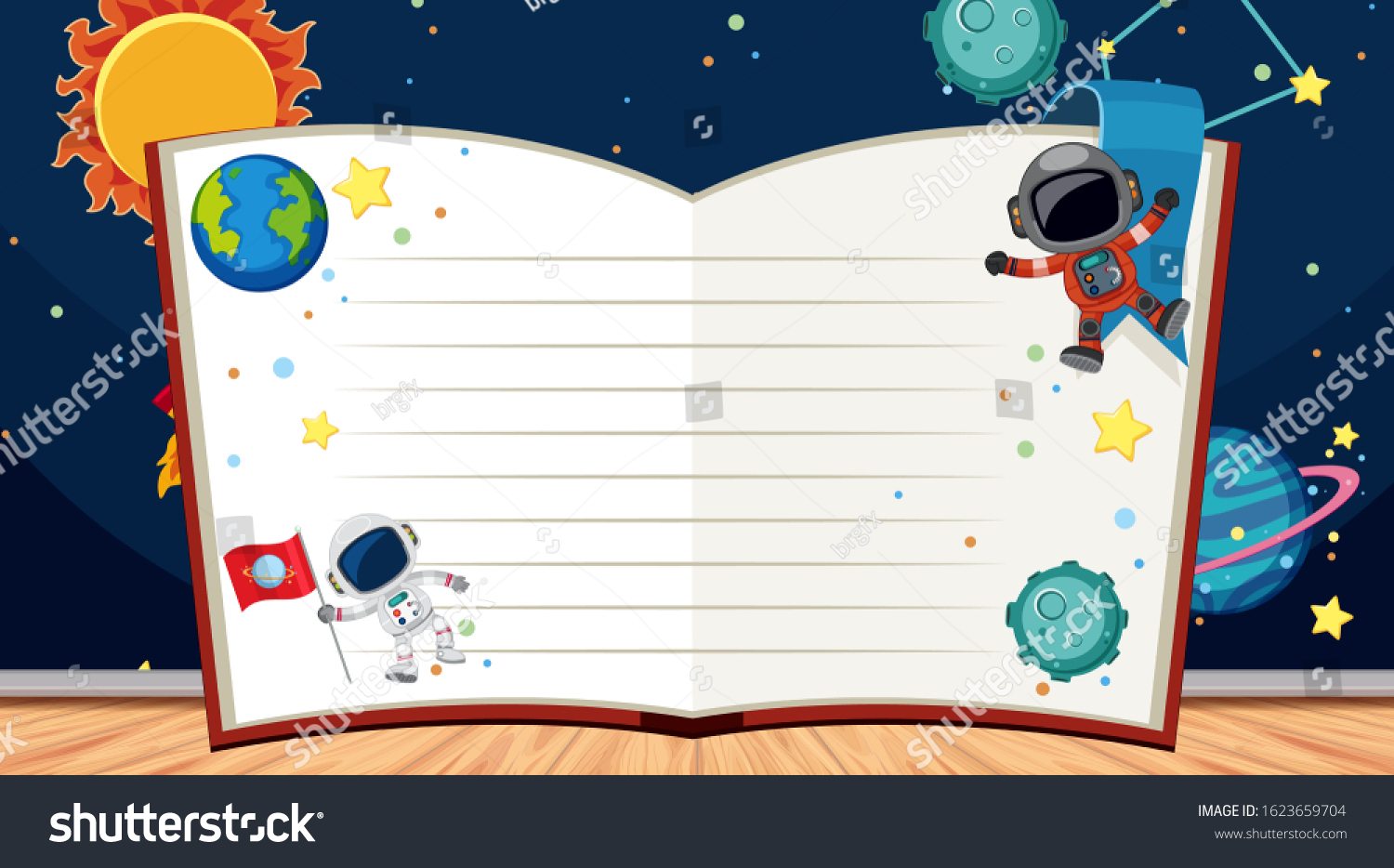 Border Template Space Theme Background Illustration Stock Vector ...