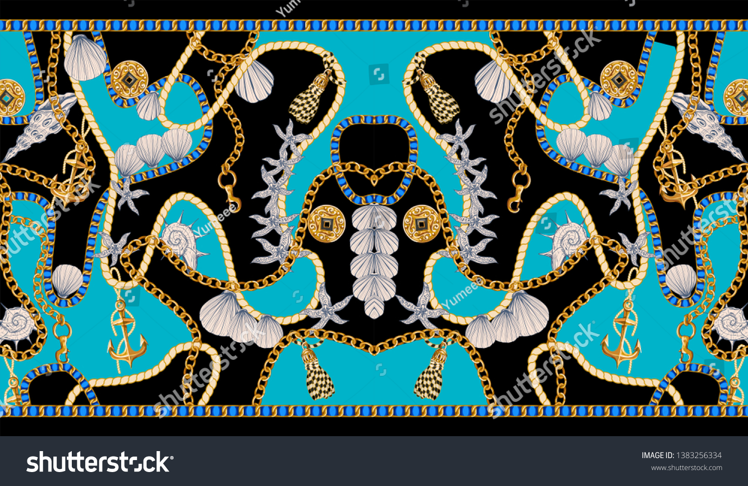 Border Chains Anchors Shells: เวกเตอร์สต็อก (ปลอดค่าลิขสิทธิ์ ...