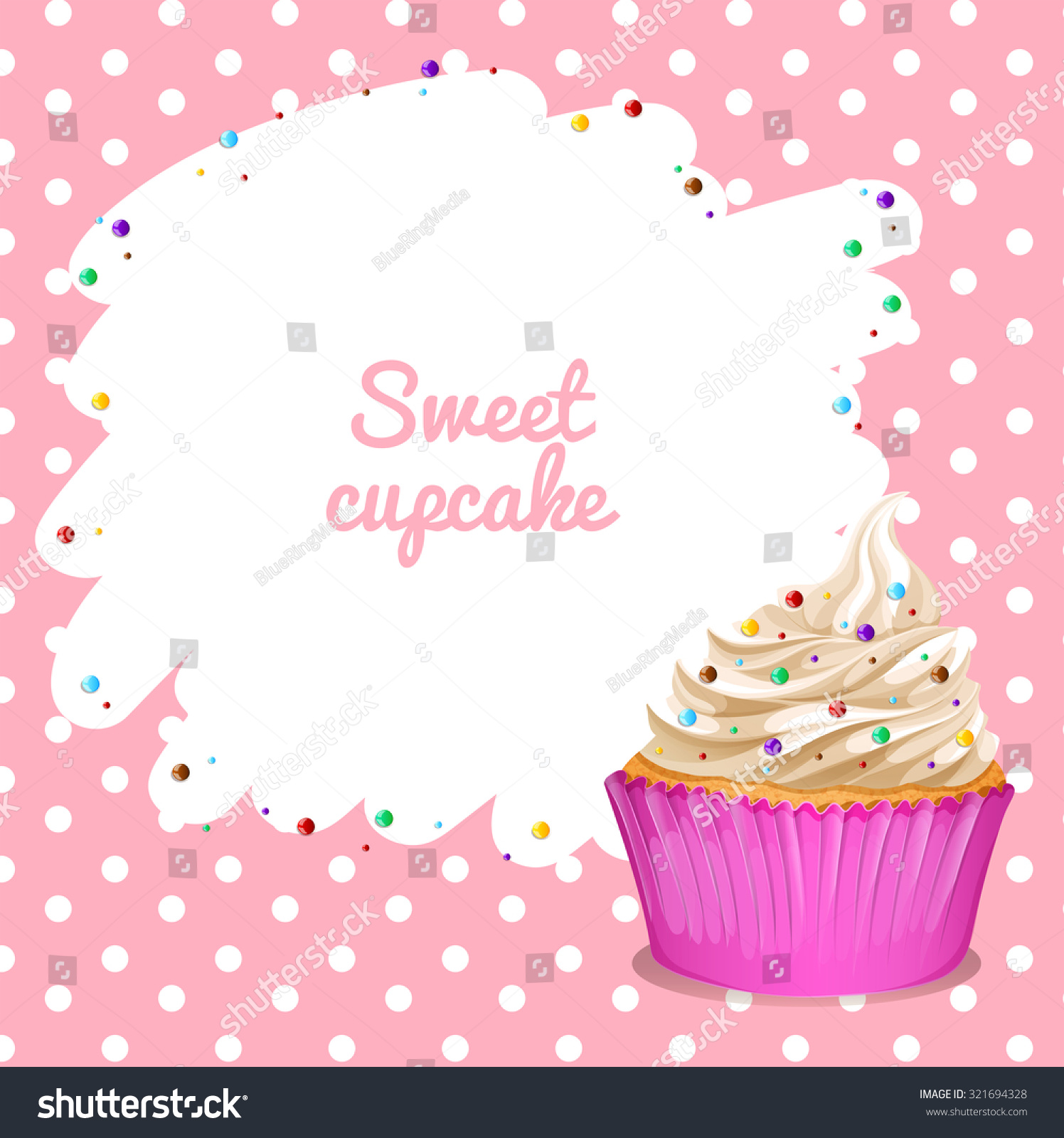 Border Cupcake Background Illustration: vector de stock (libre de ...