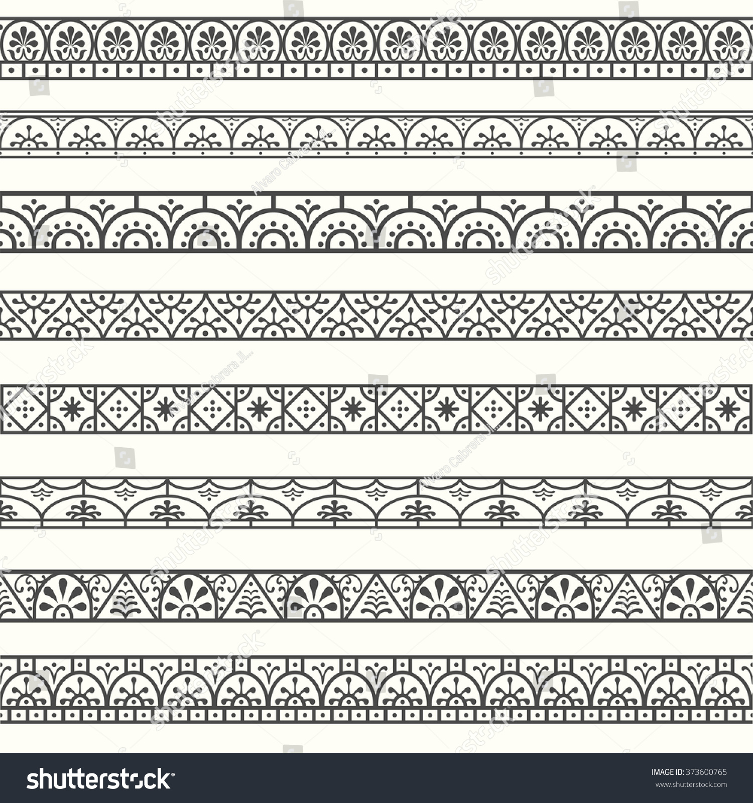 Borders Classical Style Roman Pompeian Design Stock Vector (Royalty ...