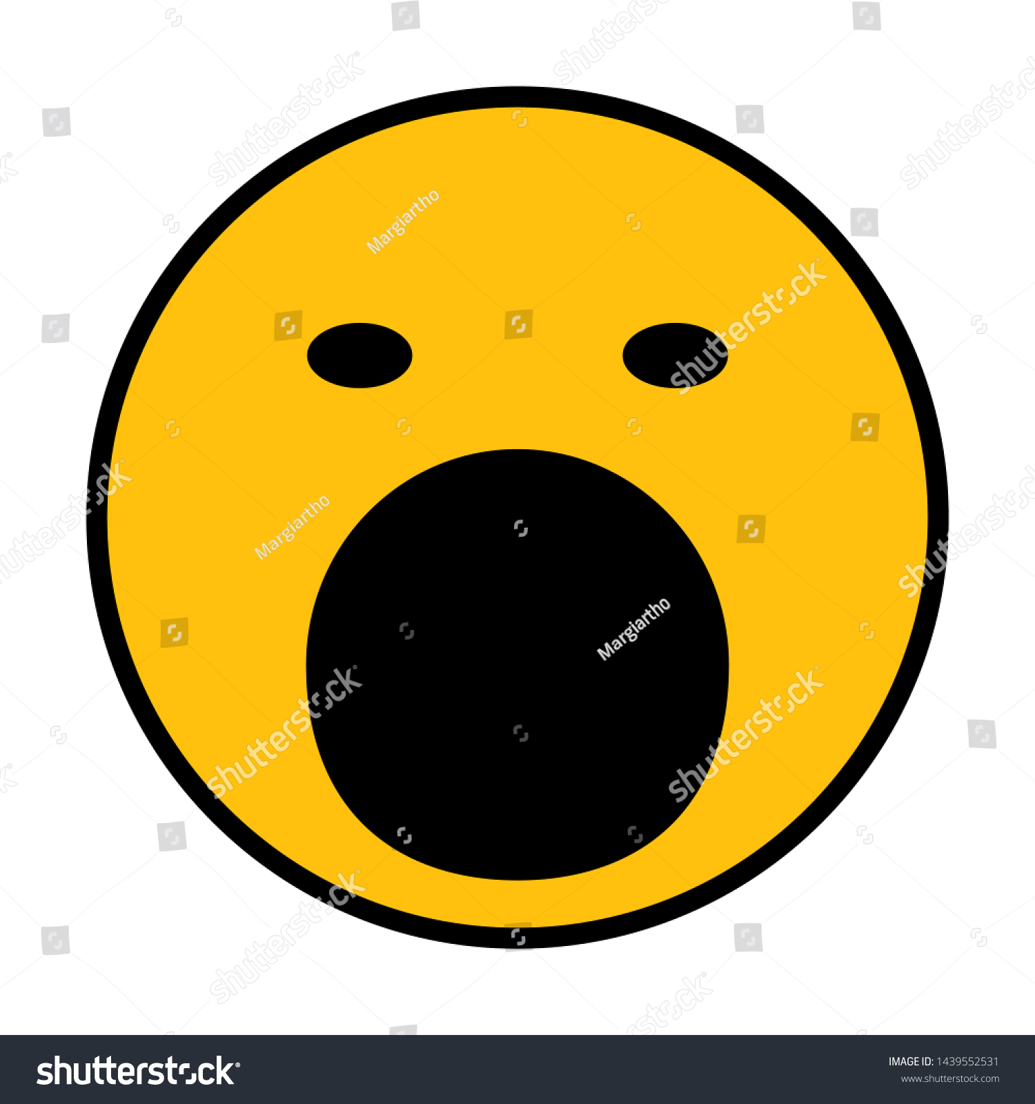 Bored Emoticon Flat Style Vector Stock Vector (Royalty Free) 1439552531
