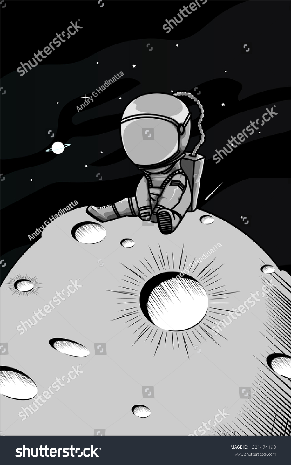 Boring Astronaut Space Stock Vector (Royalty Free) 1321474190 ...