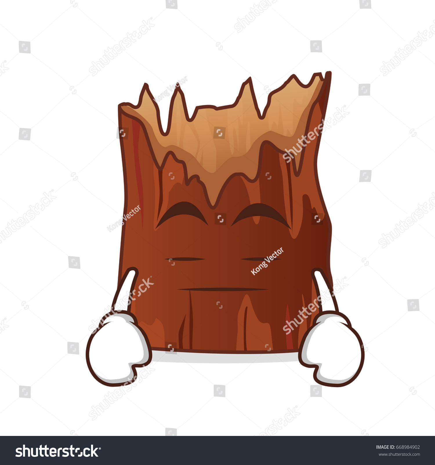 Boring Broken Tree Cartoon Character Vector Stock Vector (Royalty Free ...
